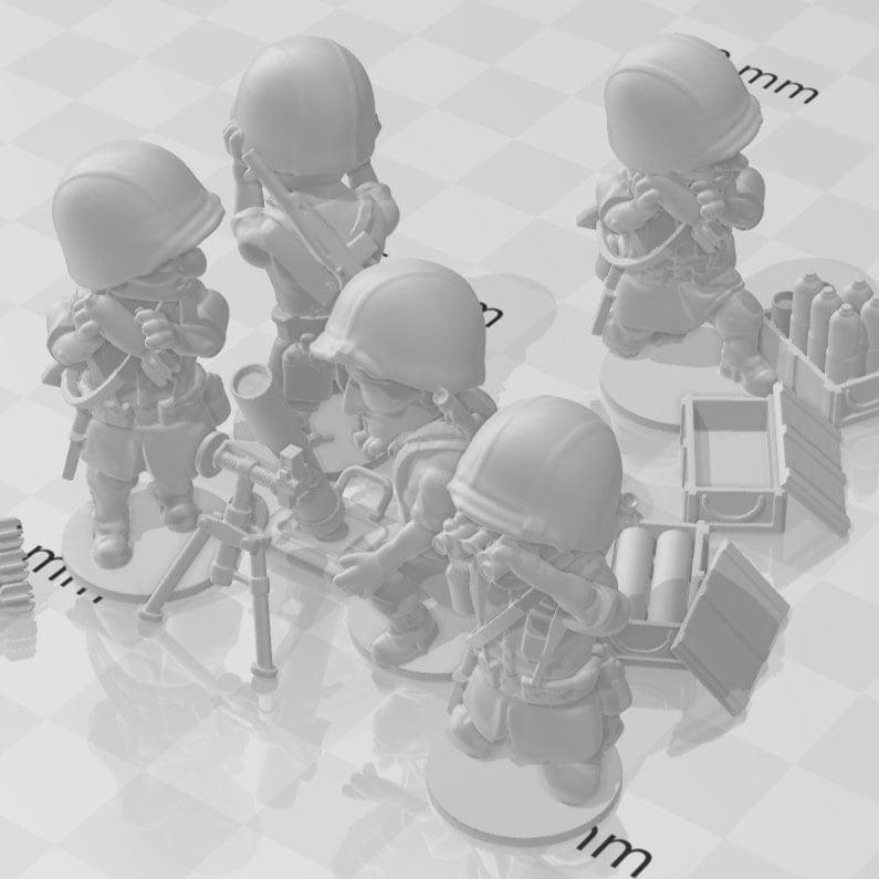ToonKrieg USMC Mortar crew by 18Charlie - Wargaming3D