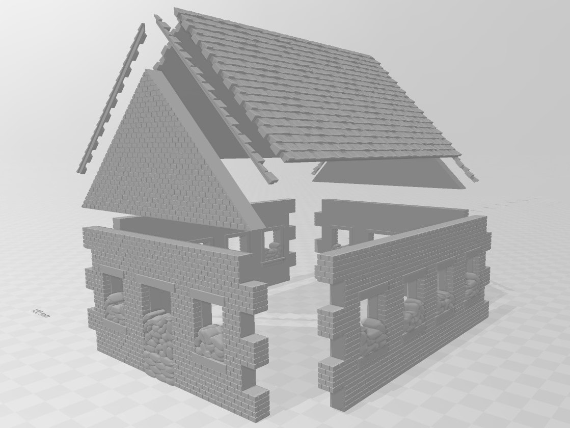 STL Building Creator Set #6 Sandbagged Windows by 18Charlie - Wargaming3D