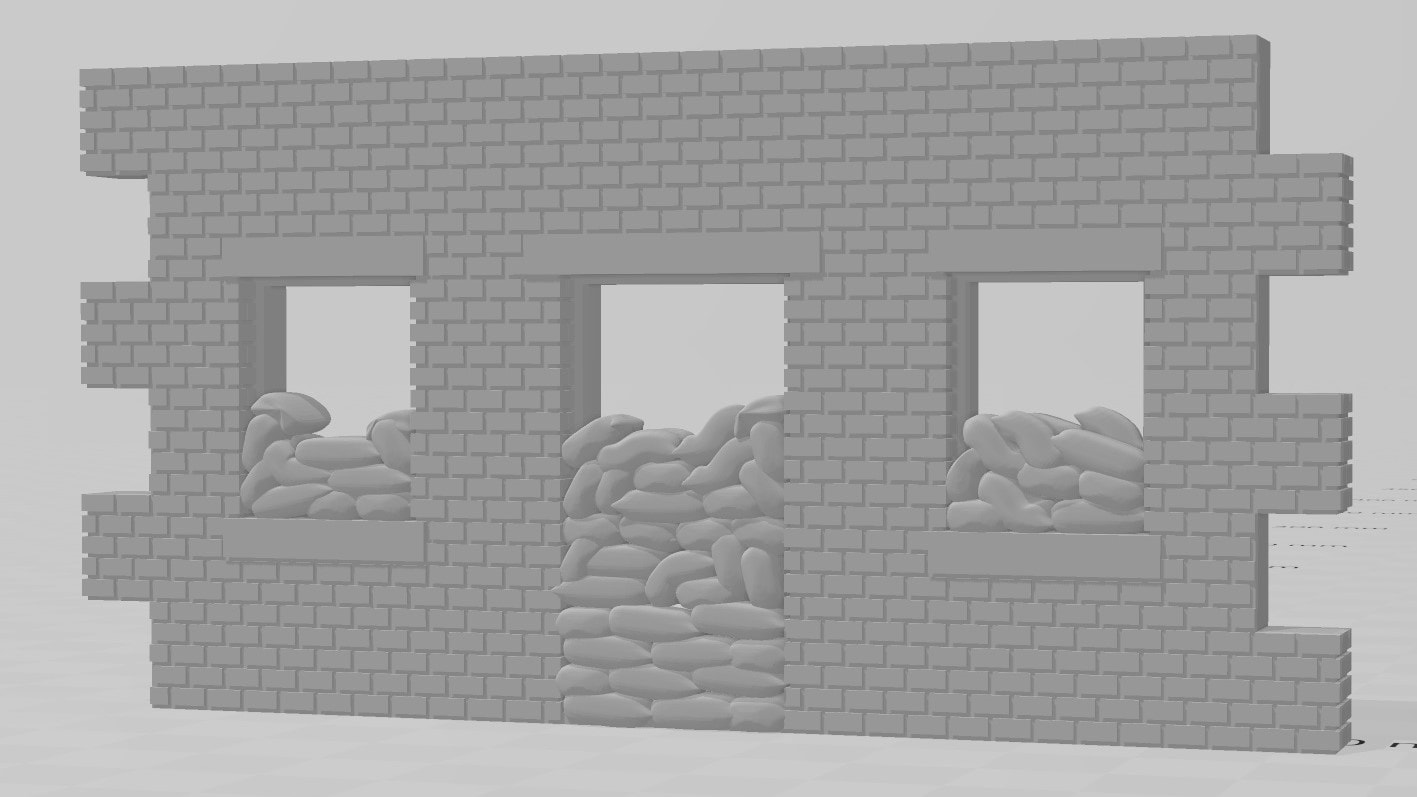 STL Building Creator Set #6 Sandbagged Windows by 18Charlie - MiniHoarder