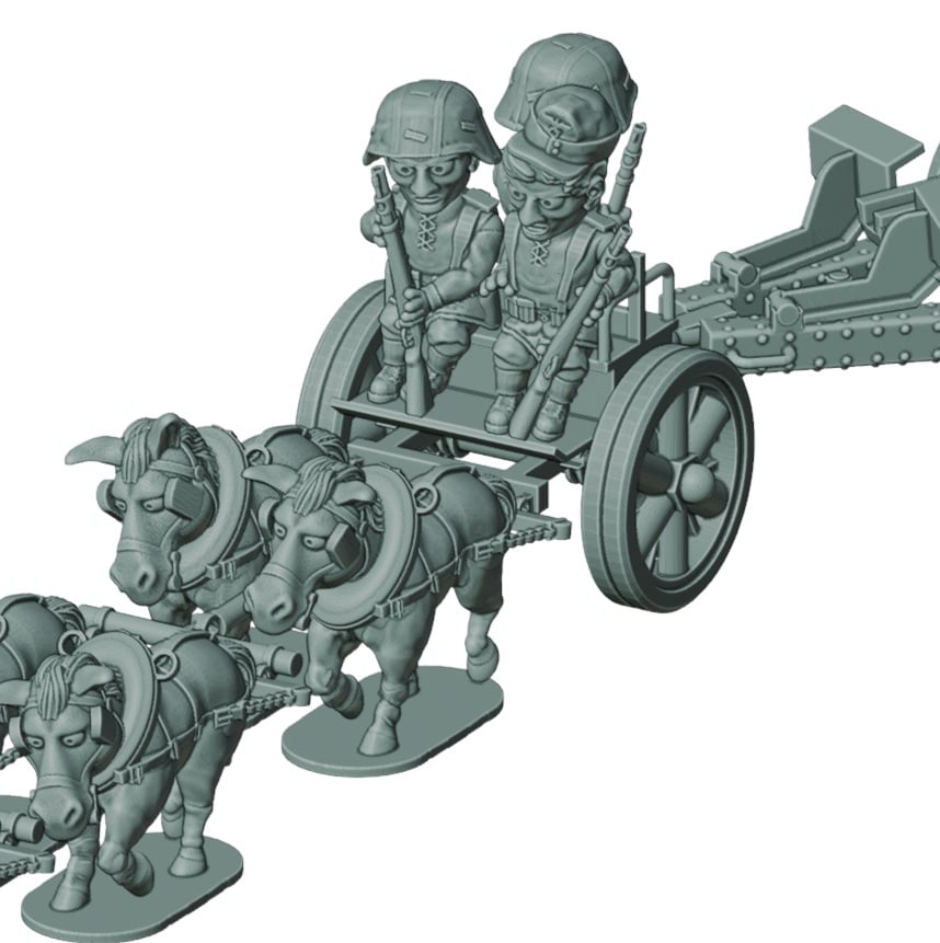 ToonKrieg Panzergrenadier Horse Drawn Limber by 18Charlie - Wargaming3D