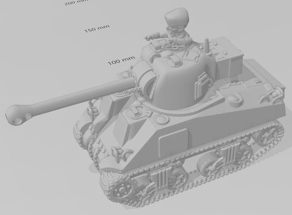 ToonKrieg Sherman V tank by 18Charlie - Wargaming3D