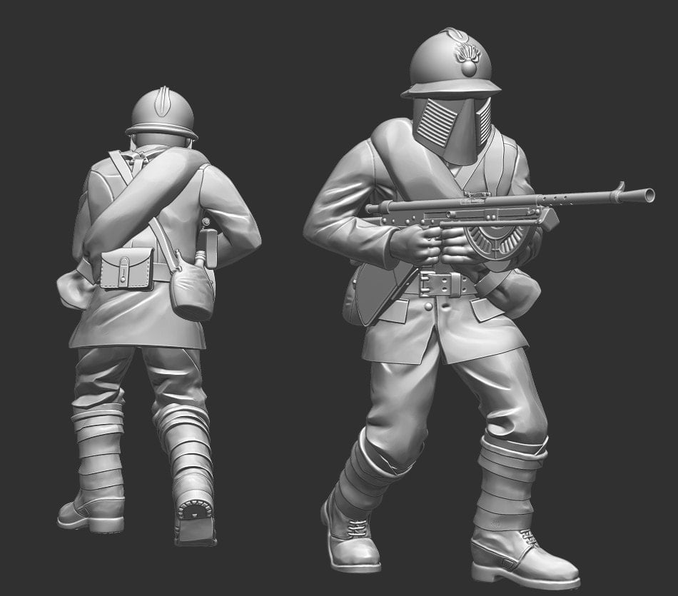 French Chauchat Gunner by Scoutsout1914 - Wargaming3D
