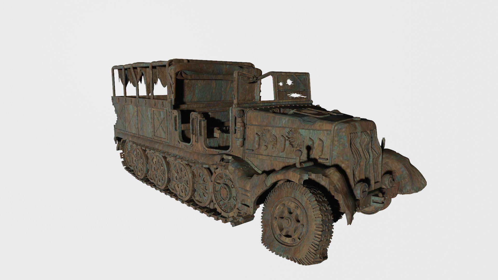 Destroyed Half-track Sd.Kfz.9 (Germany, WW2) by Wargame3D - Wargaming3D