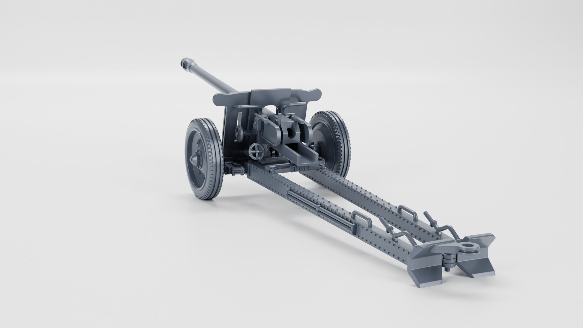 Anti-tank gun 7.62cm PAK 36 + 2 Crewmen - on wheels and on cross ...