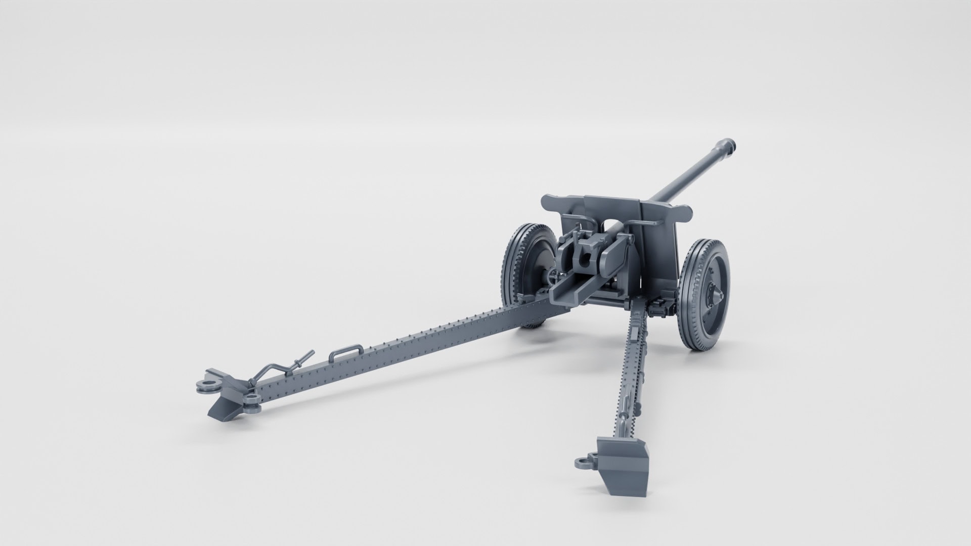 Anti-tank gun 7.62cm PAK 36 + 2 Crewmen - on wheels and on cross ...