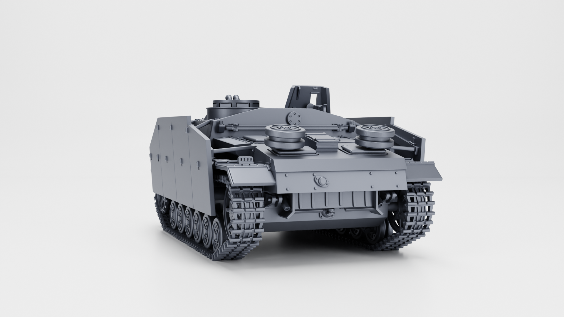 STUG III Ausf.G (early) + 3 Tankmen + side armor (standard+winter ...
