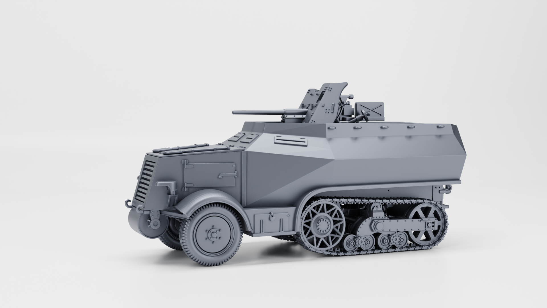 Half-track Unic U304(f) with PaK 36 (Germany+France, WW2) by Wargame3D ...