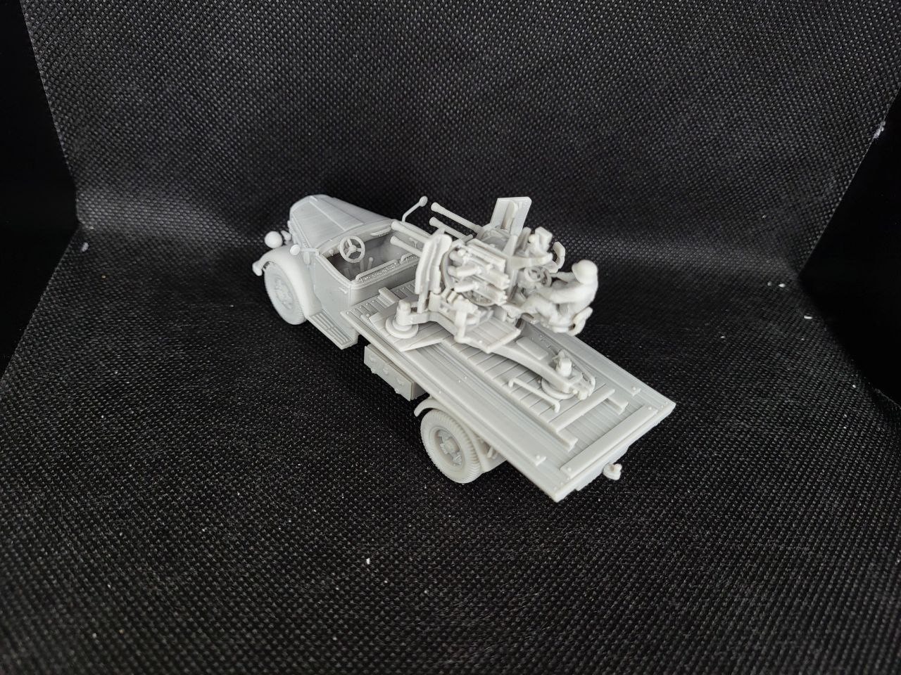 Opel Blitz with 20mm Flakvierling 38 AA Gun + 1 gunner (Germany, WW2 ...