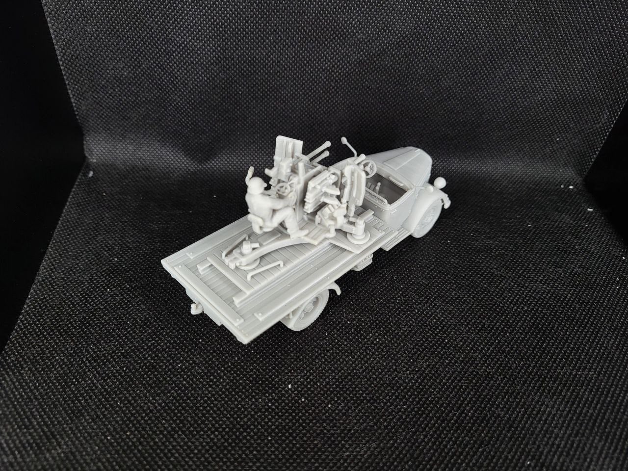 Opel Blitz with 20mm Flakvierling 38 AA Gun + 1 gunner (Germany, WW2 ...