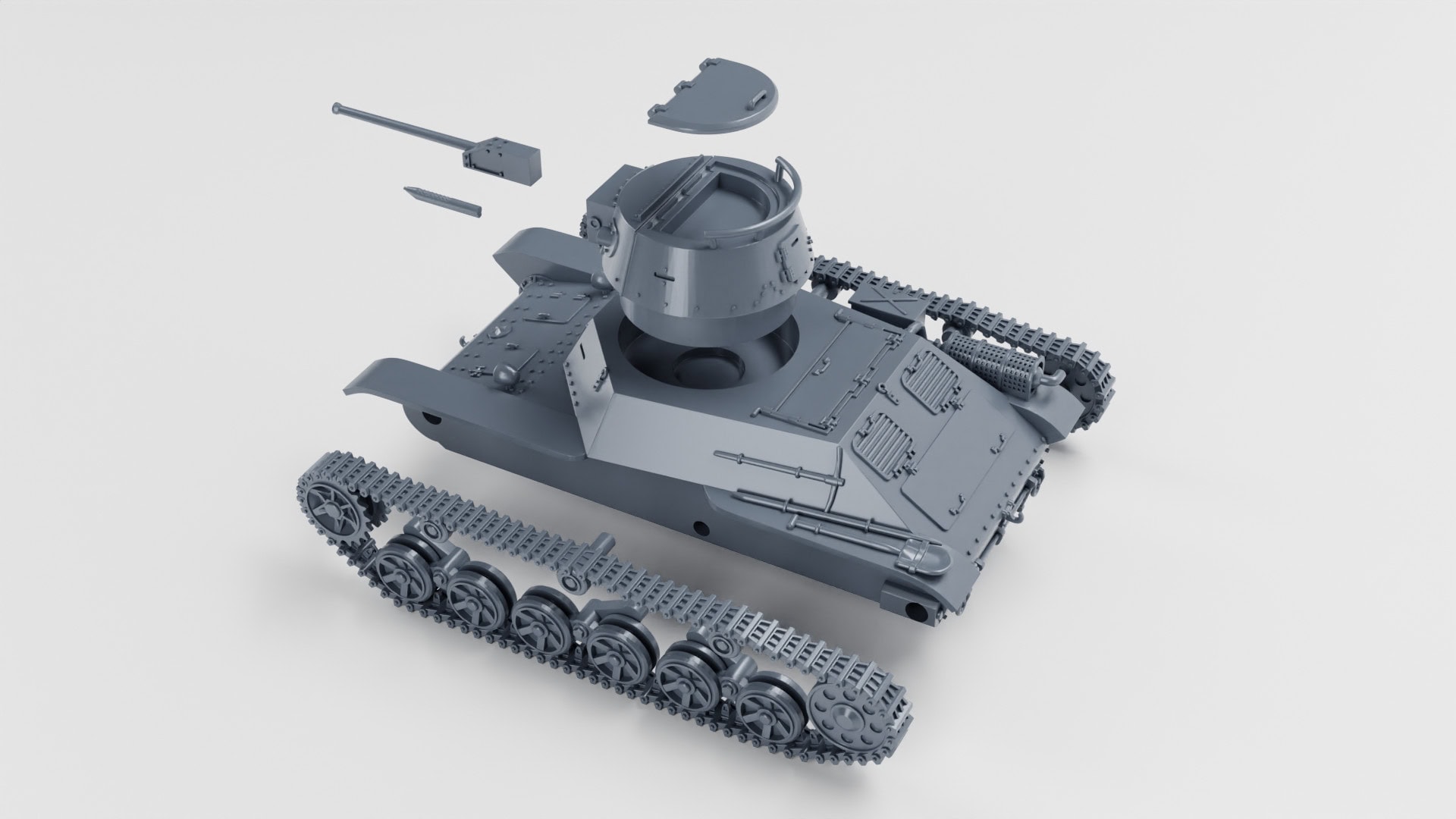 Type 2 Ke-To Light Tank + 2 Tankmen (Japan, WW2) by Wargame3D - Wargaming3D