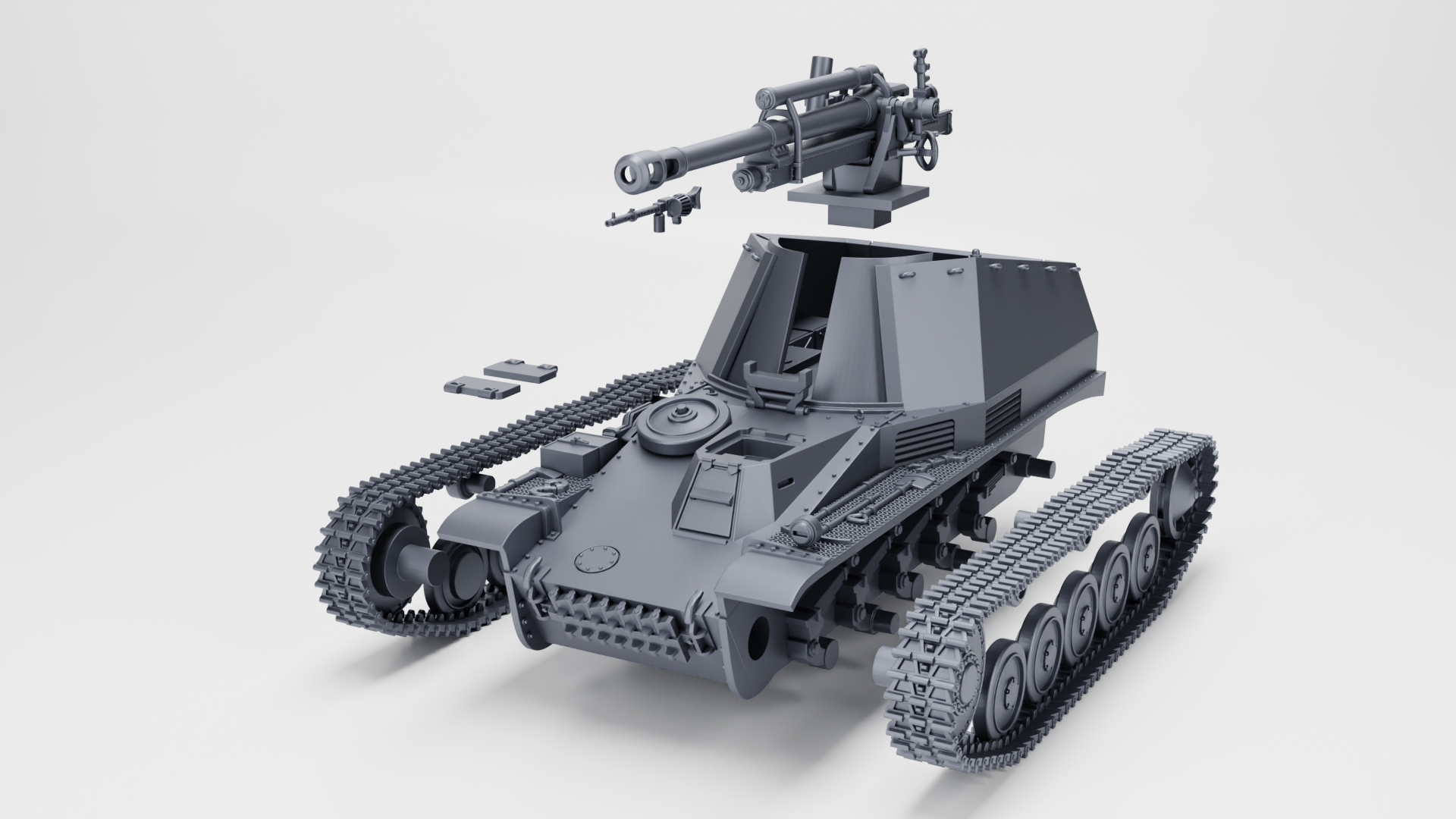10.5 cm leFH 18-2 (Sf.) auf Fahrgestell Panzer II “Wespe” (Sd.Kfz.124 ...
