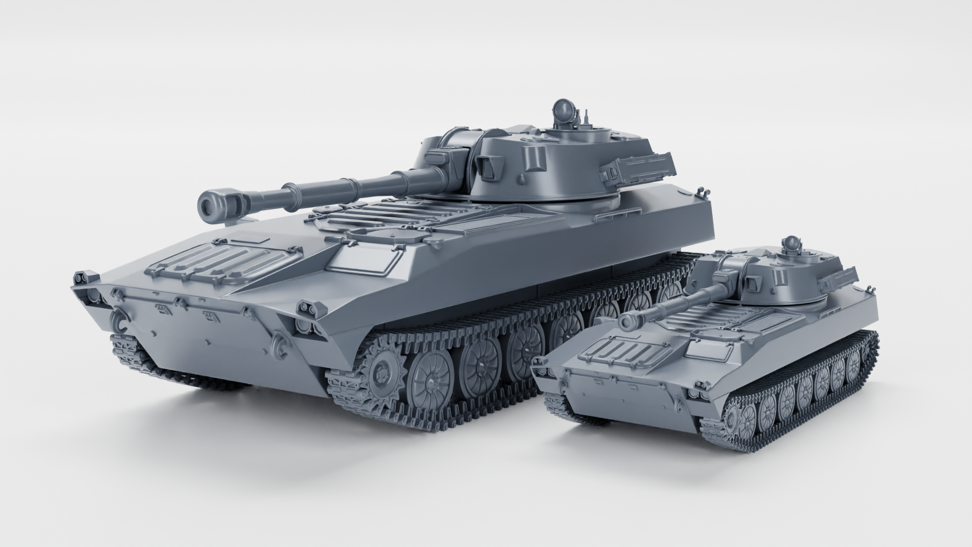 2S1 Gvozdika (122mm SPG) (USSR, Cold War) (1:56 and 1:100 scale) by ...