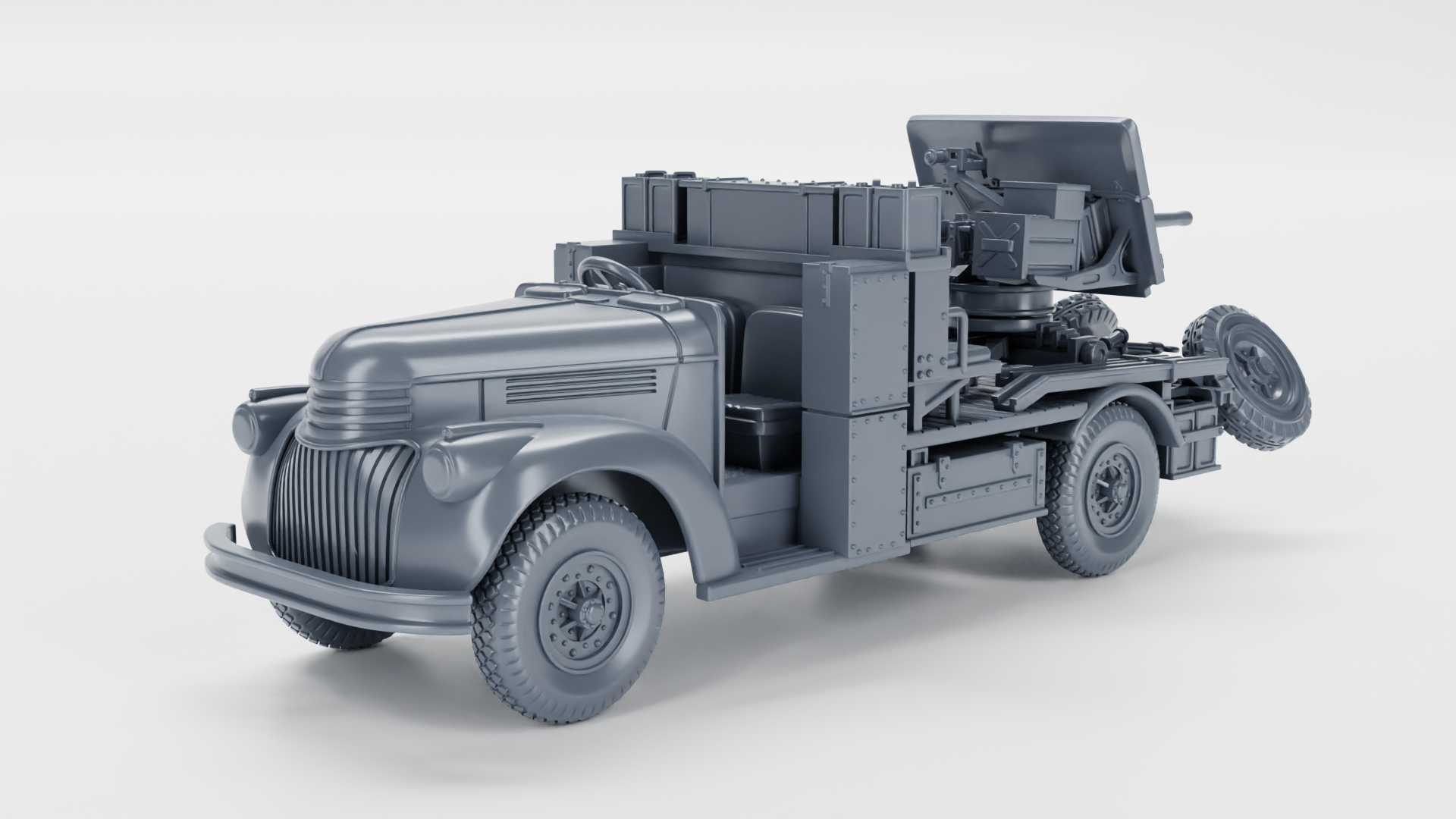 Chevrolet WD 30 CWT truck (1.5 tons) - 2-Pdr QF Portee (anti-tank) (US ...