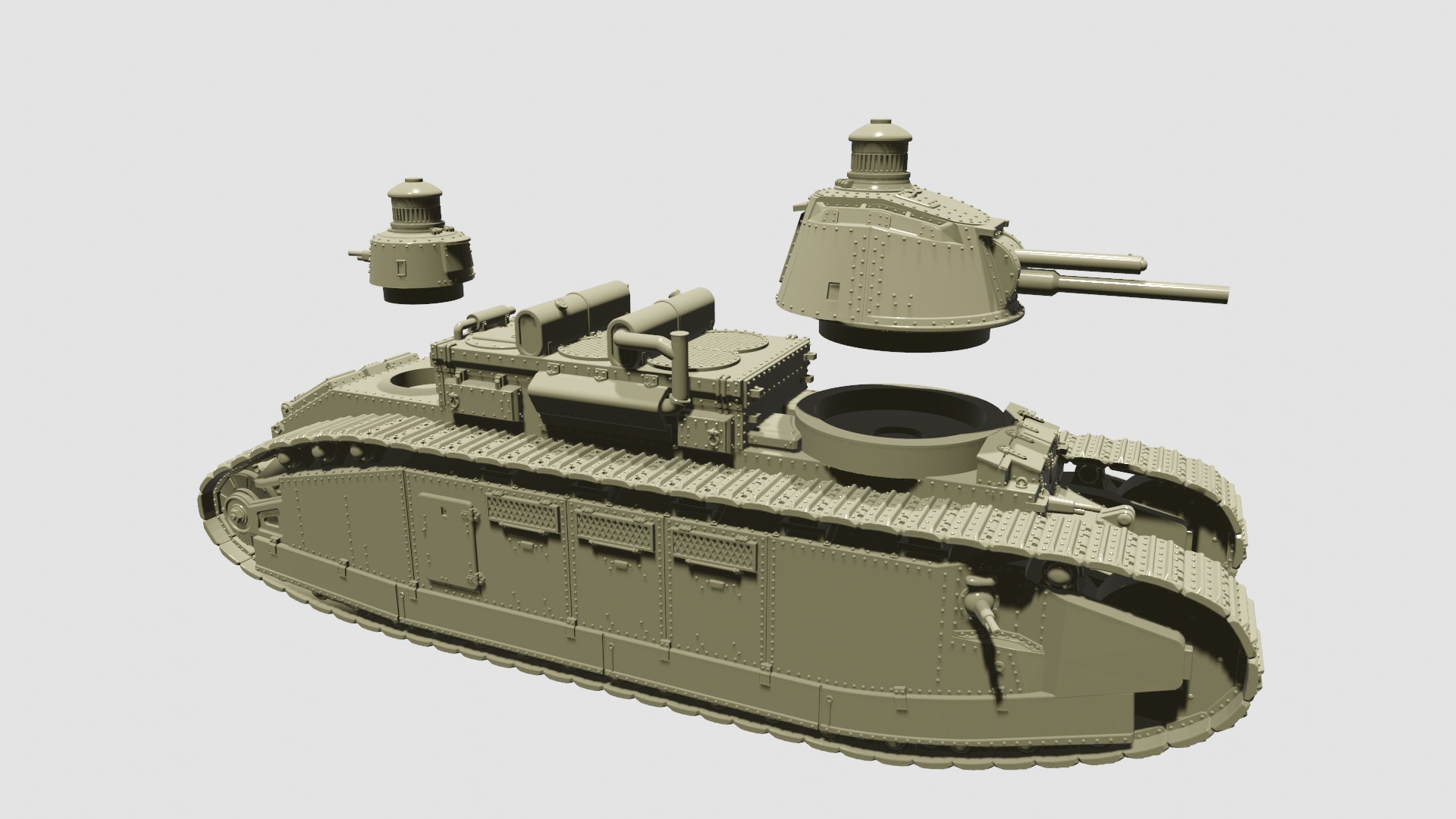 Super Heavy Tank Char 2C + Char 2C Normandie version (France, WW2) by ...