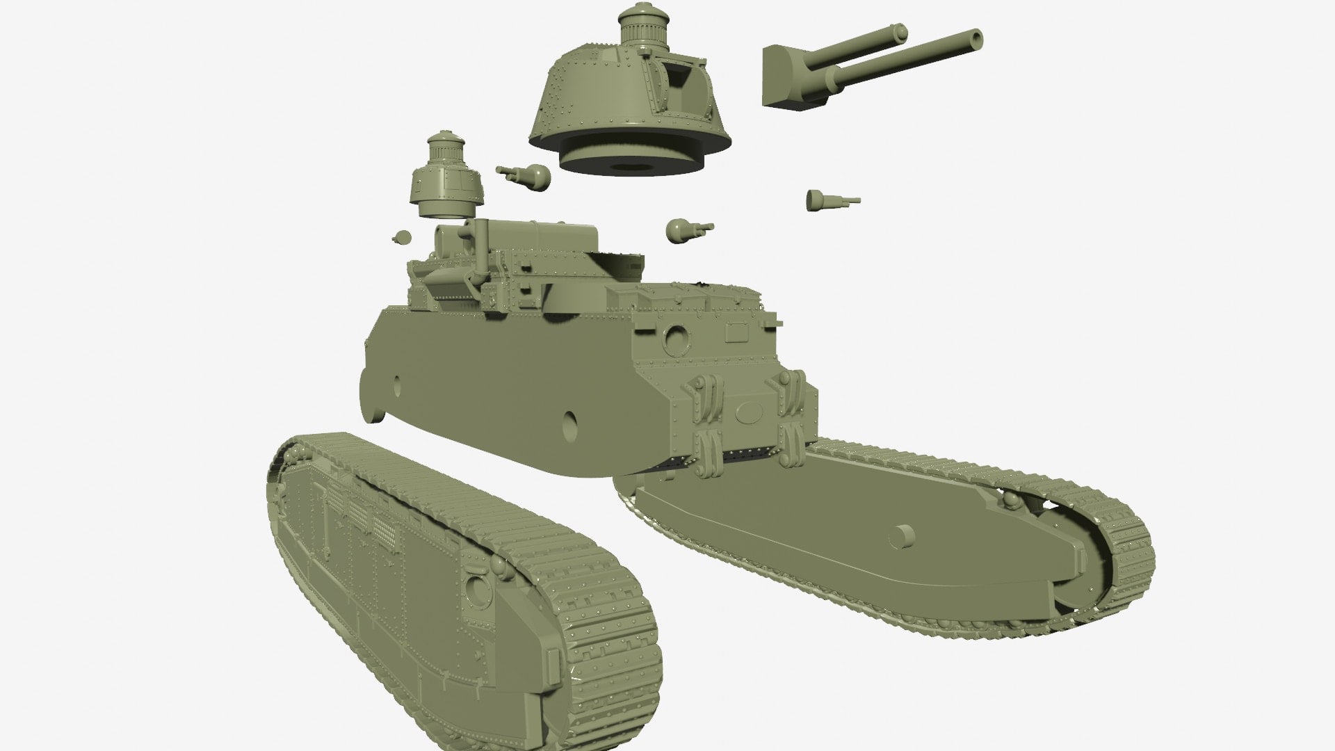 Super Heavy Tank Char 2C + Char 2C Normandie version (France, WW2) by ...