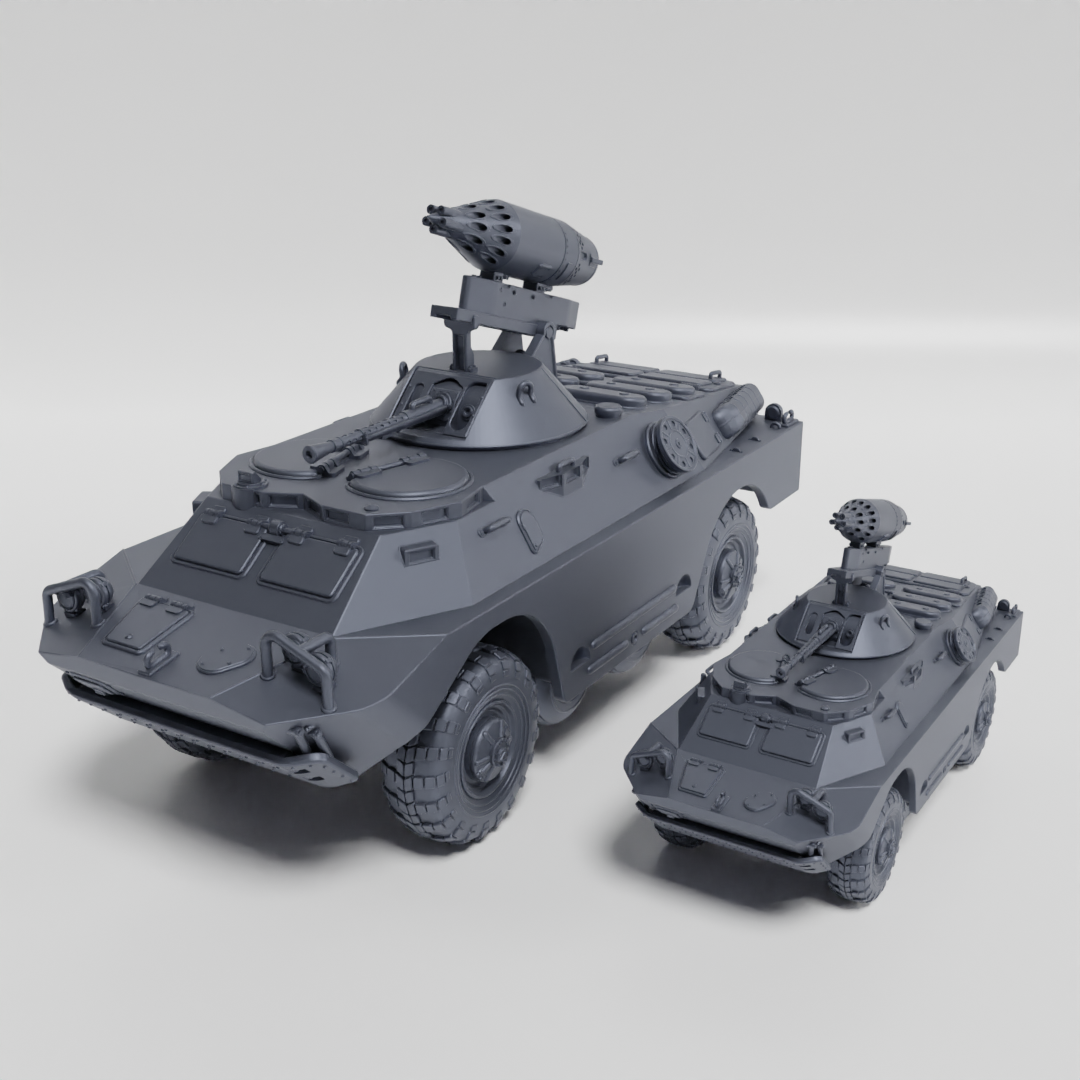 BRDM-2 + BRDM-2 with rocket launcher UB32m (USSR, Cold War) (1:56 and 1 ...
