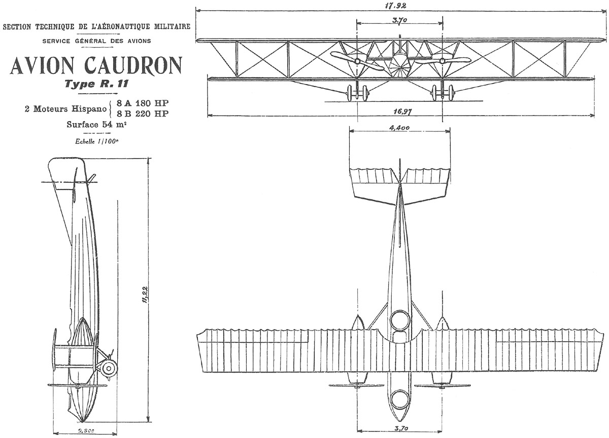 Caudron R.11 (France, WW1) (scale 1:144) by Wargame3D - Wargaming3D