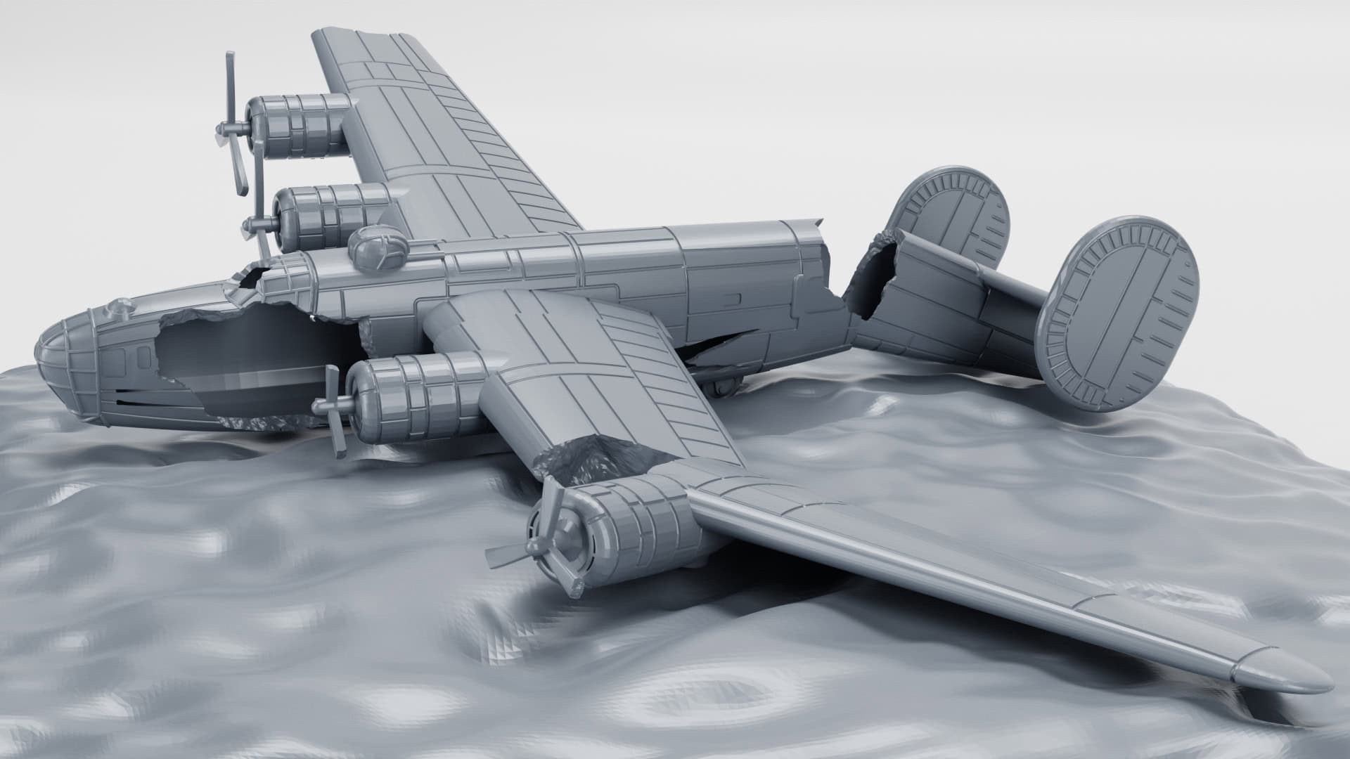Crashed Aircarft - Consolidated B-24D Liberator (WW2, scale 1:200) by ...