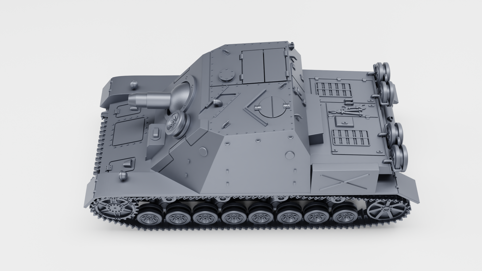 Sturmpanzer IV “Brummbar” (early) + 3 Tankmen + side armor (Germany ...
