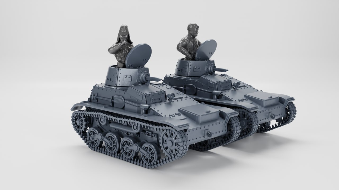 Type 97 Te-Ke Tankette + 2 Tankmen (Japan, WW2) by Wargame3D - Wargaming3D