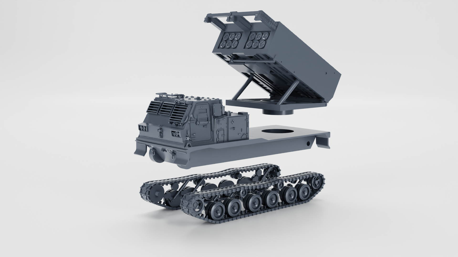 M270 MLRS (Multiple Launch Rocket System) (US, Cold War) (1:56 and 1: ...