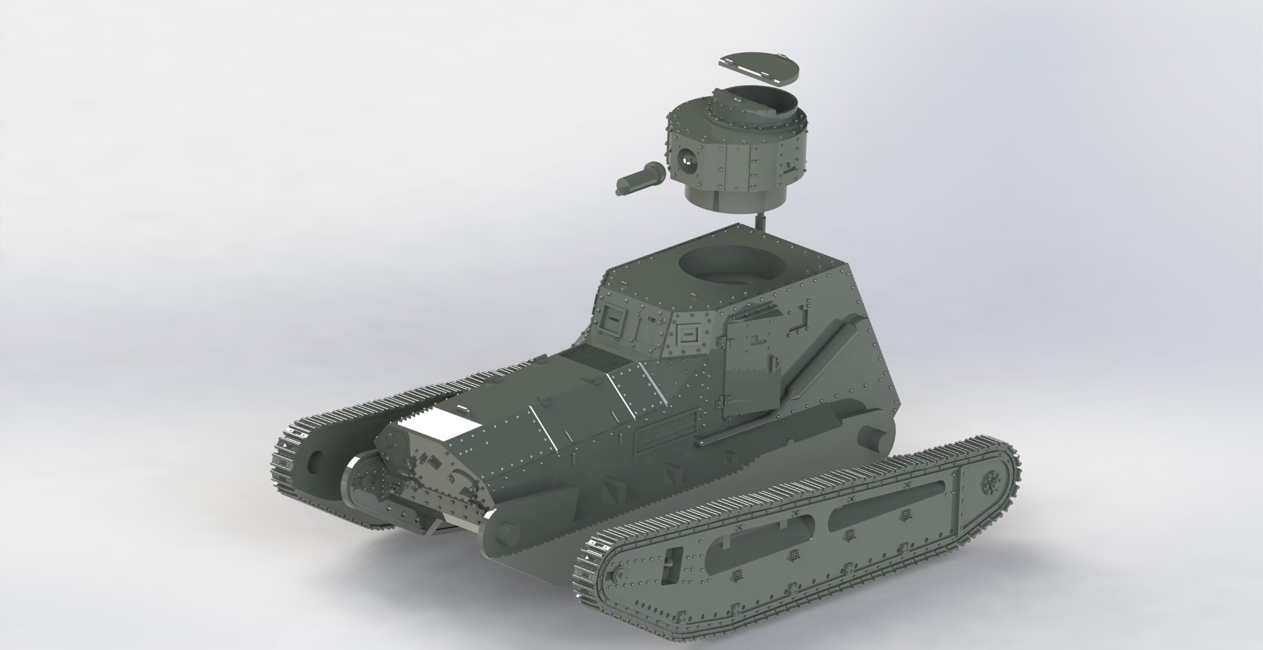 Leichter Kampfwagen II (LKII) (WW1, Germany) by Wargame3D - Wargaming3D