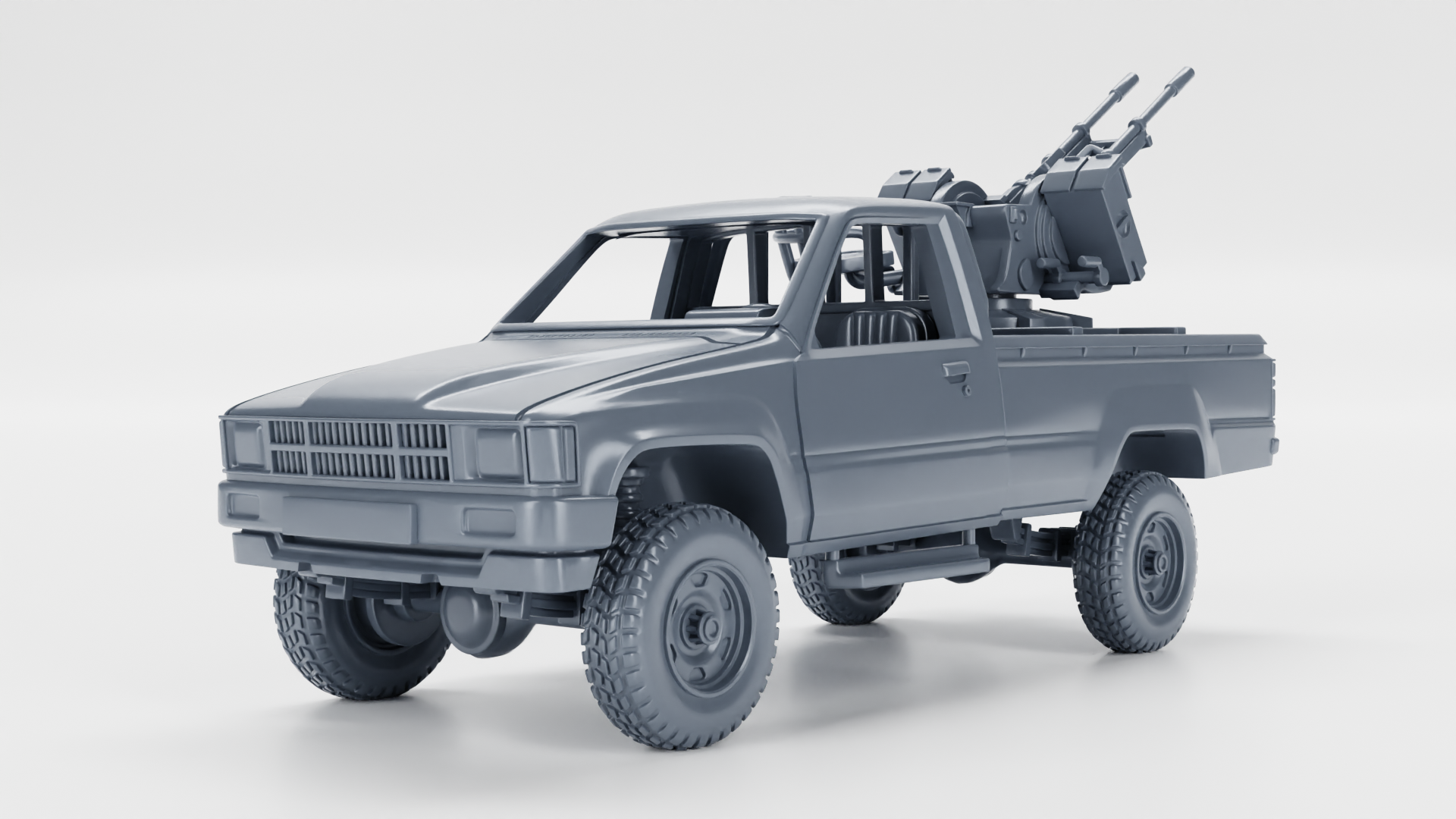 Toyota Hilux Mk.4 (1984) with ZU-23-2 AA gun (USSR+Afghan, Cold War) (1 ...