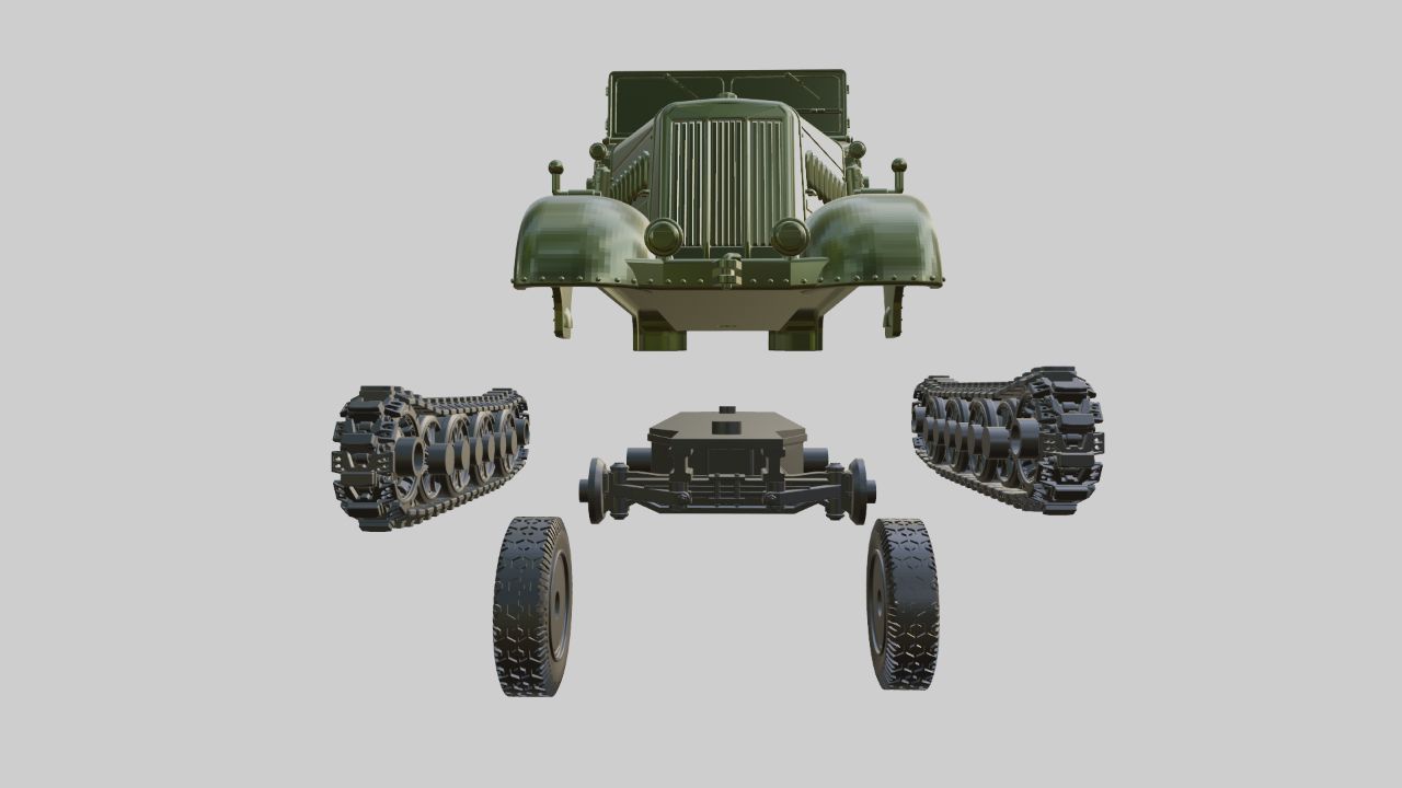 Half-track Artillery Tractor Sd.Kfz.9 (Famo) + Crewmen (Germany, WW2 ...