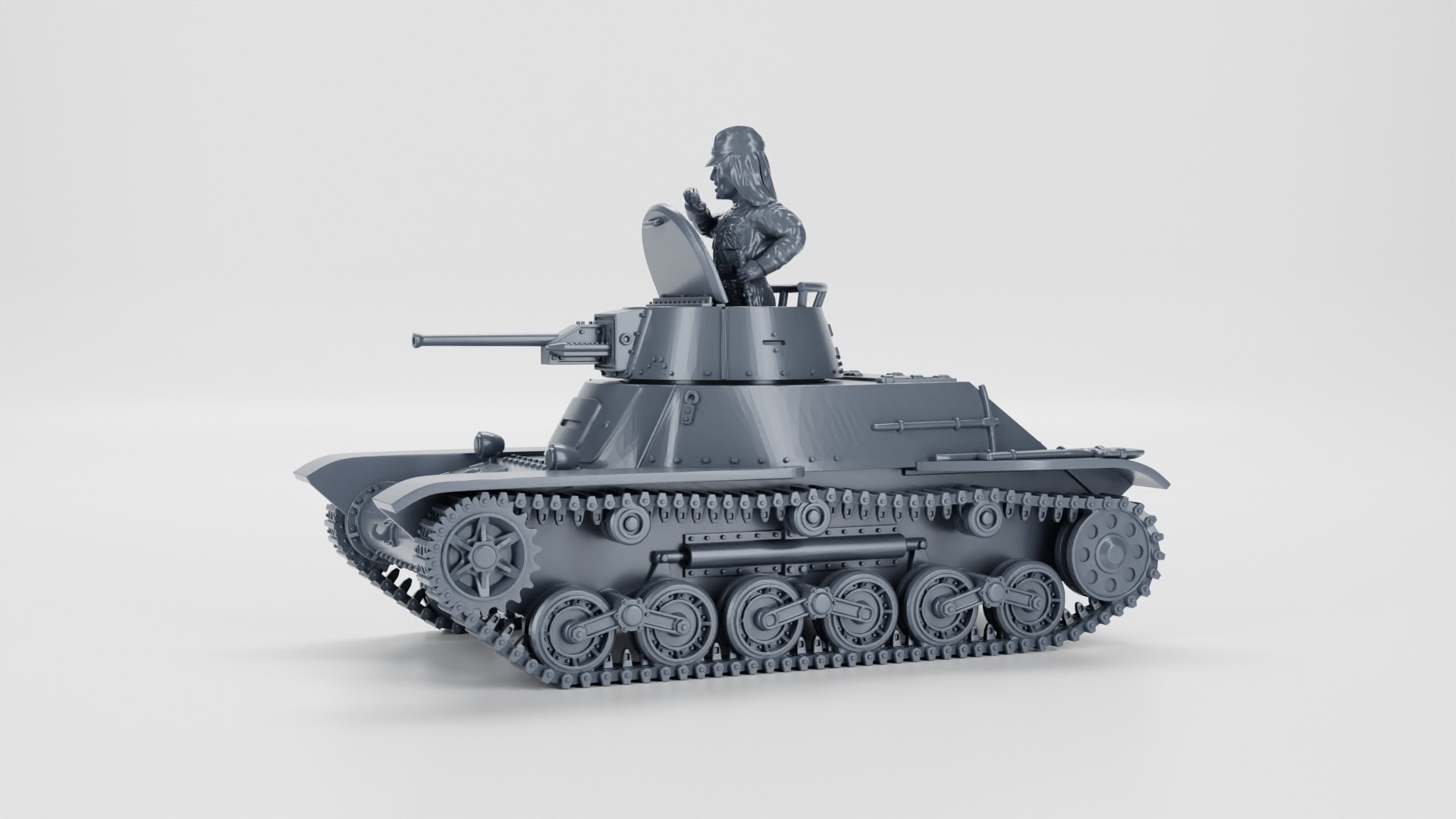 Type 98 Ke-Ni Light Tank + 2 Tankmen (Japan, WW2) by Wargame3D ...