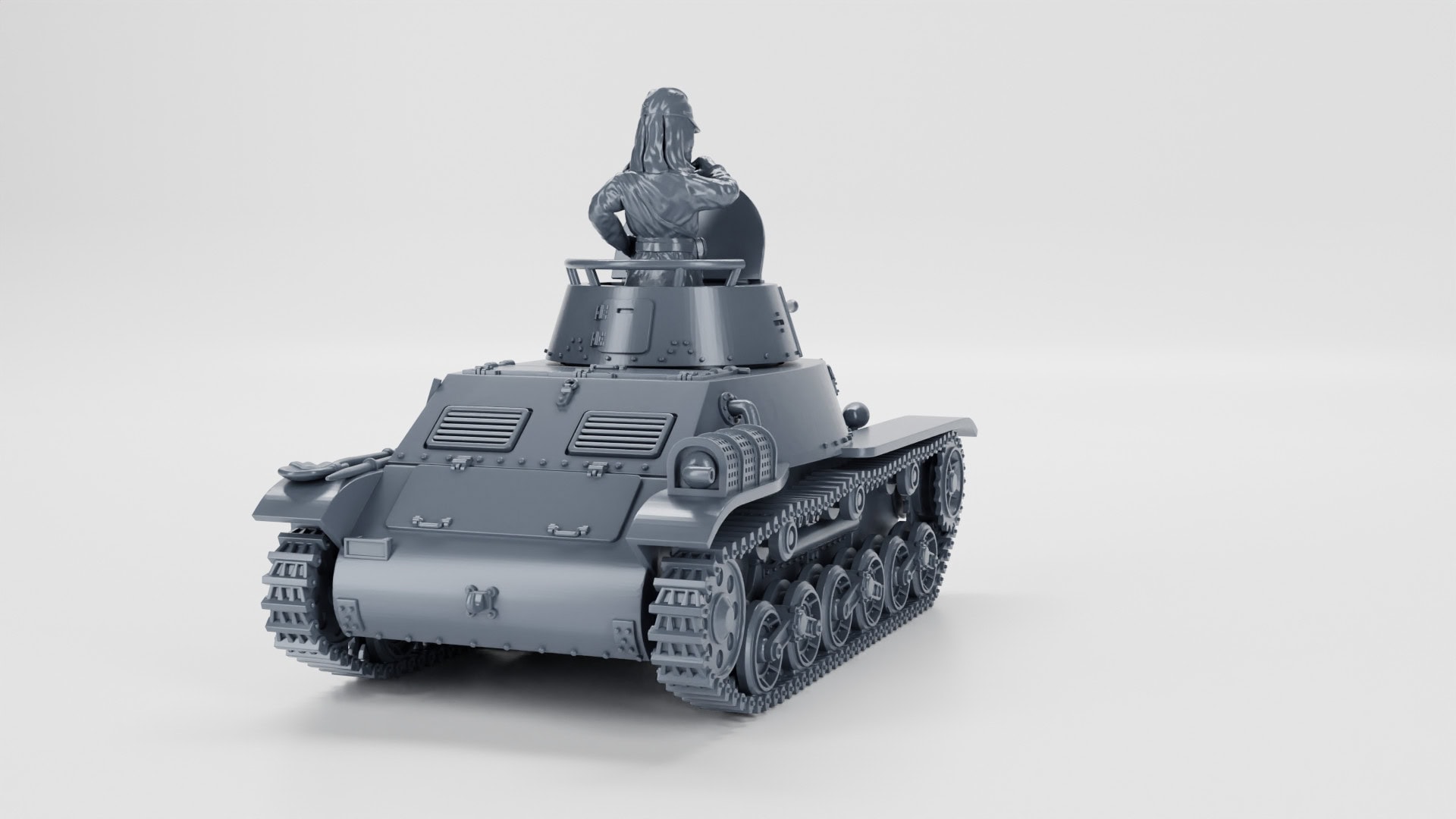 Type 98 Ke-Ni Light Tank + 2 Tankmen (Japan, WW2) by Wargame3D ...