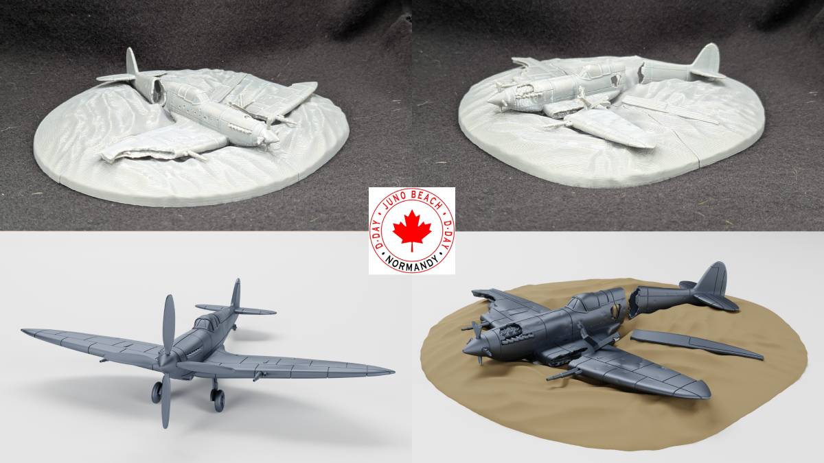 Destroyed Spitfire Mk.IX (UK, WW2) (scale 1:56) by Wargame3D - MiniHoarder