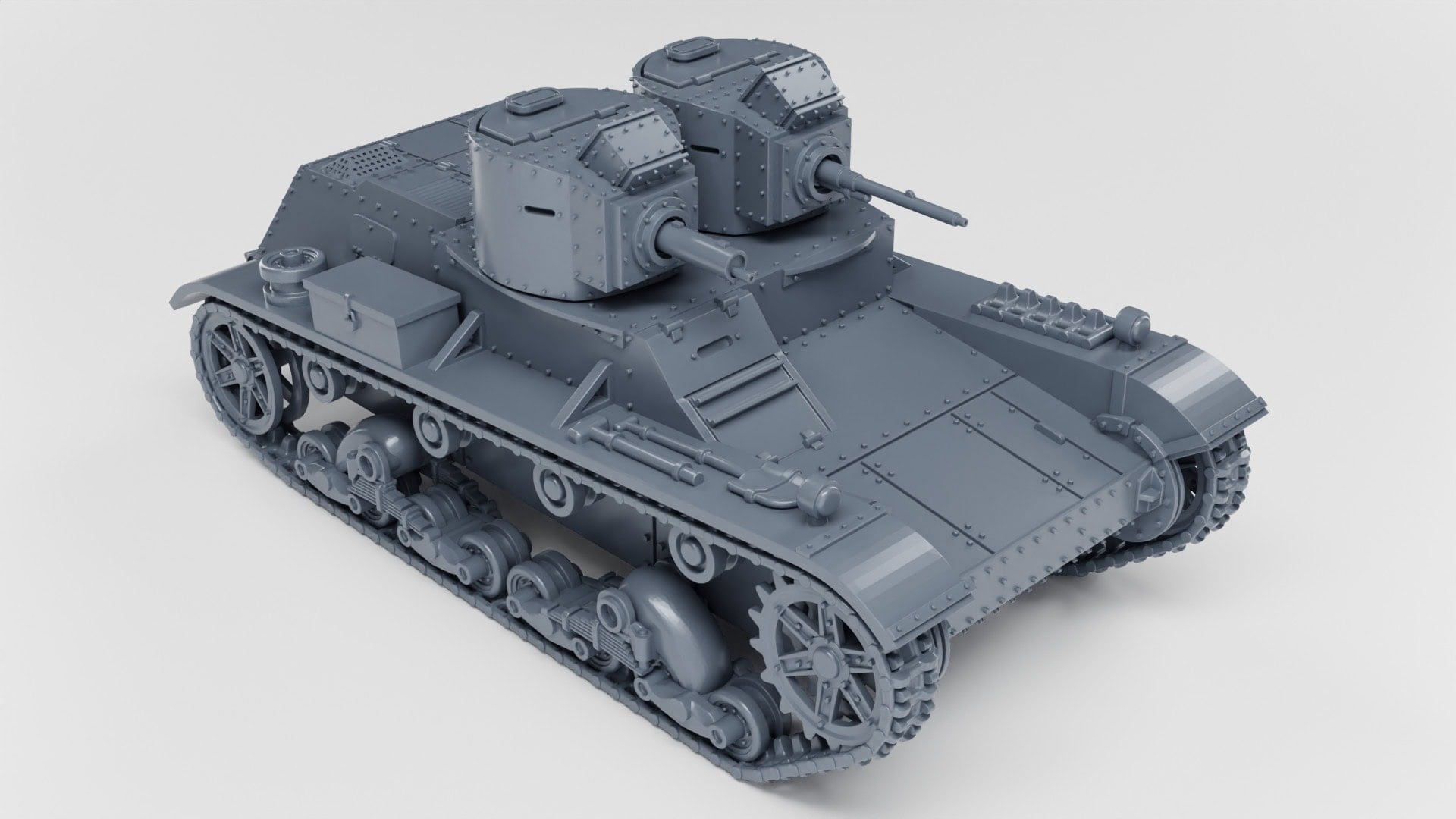 Light Tank 7TP dw (twin turret) (Poland, WW2) by Wargame3D - Wargaming3D