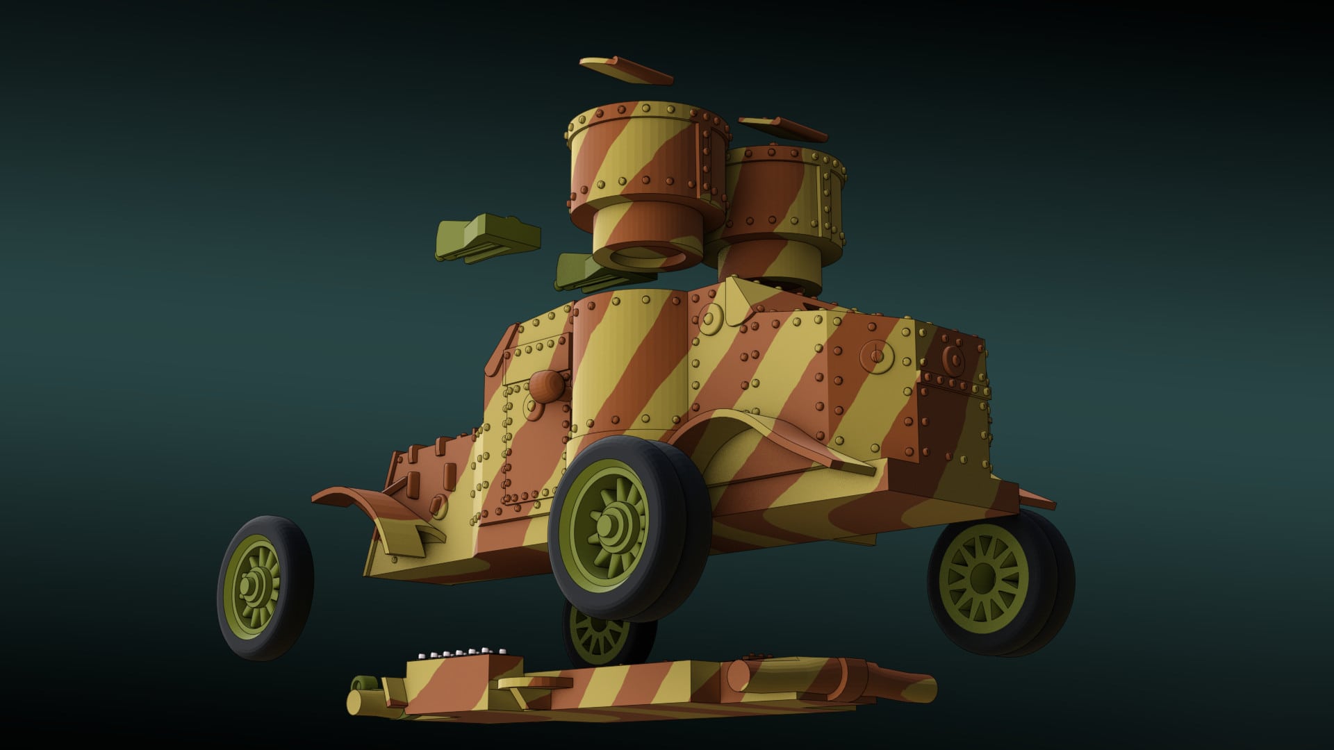 Austin armoured car (WW1, British Empire) by Wargame3D - Wargaming3D