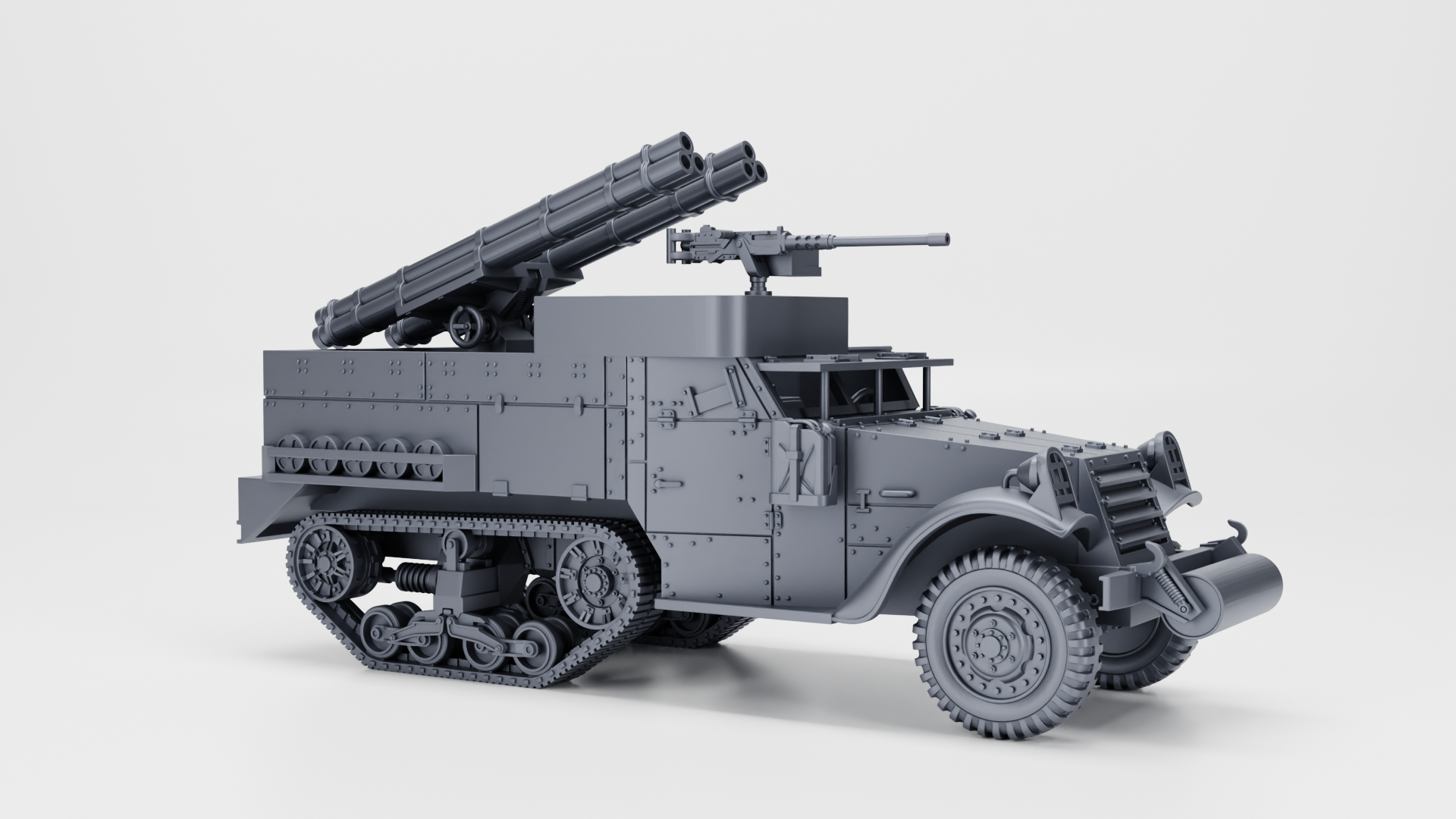 M2A1 Half-track with two triple rocket launcher tubes (US, WW2) by ...