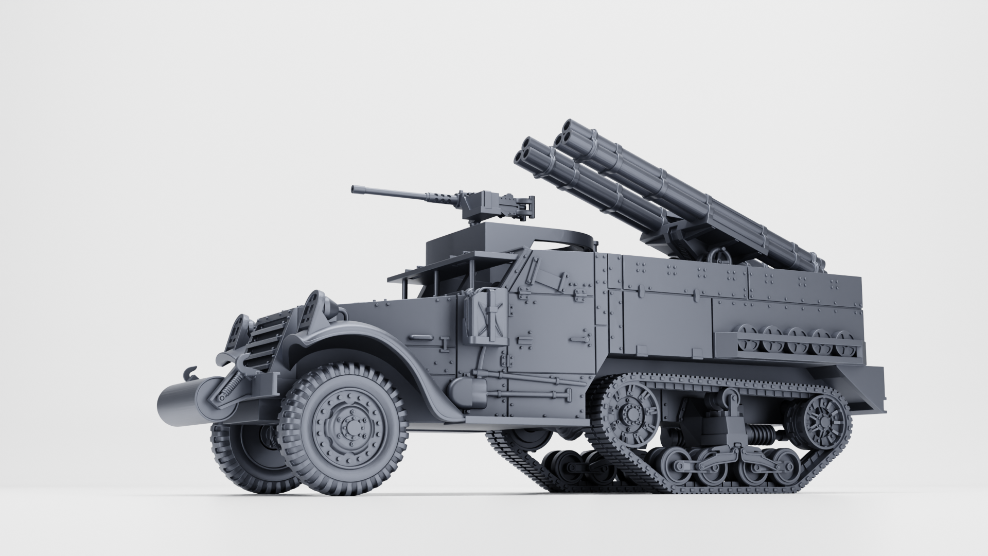 M2A1 Half-track with two triple rocket launcher tubes (US, WW2) by ...