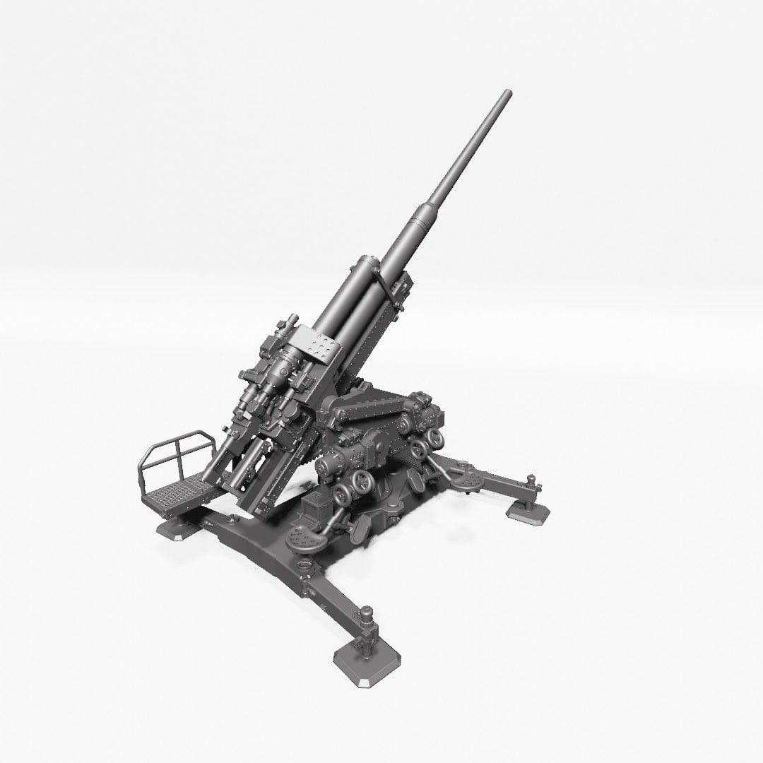 Anti-Aircraft gun 12.8cm FlaK 40 (on cross) (Germany, WW2) by Wargame3D ...
