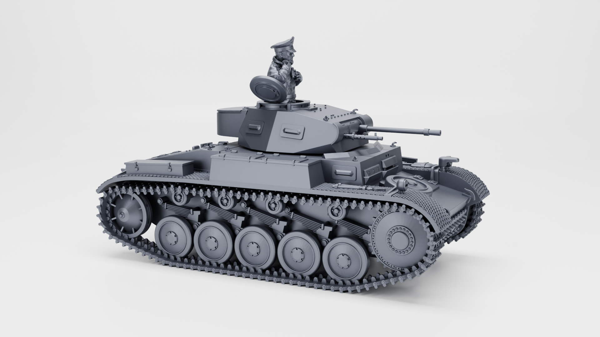 Panzer II Ausf.F + 3 Tankmen (Germany, WW2) by Wargame3D - Wargaming3D