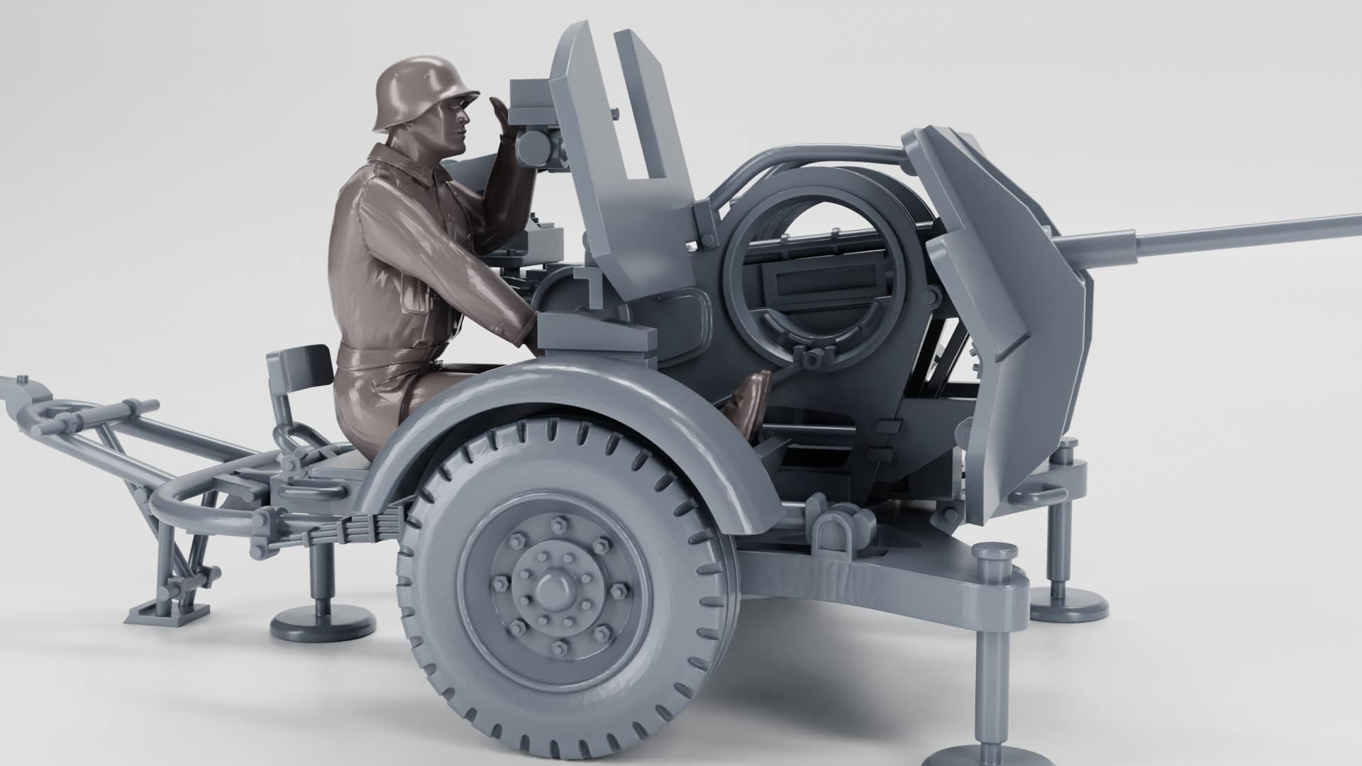 Anti-aircraft gun 20mm Flak 38 + Gun operator (Germany, WW2) by ...