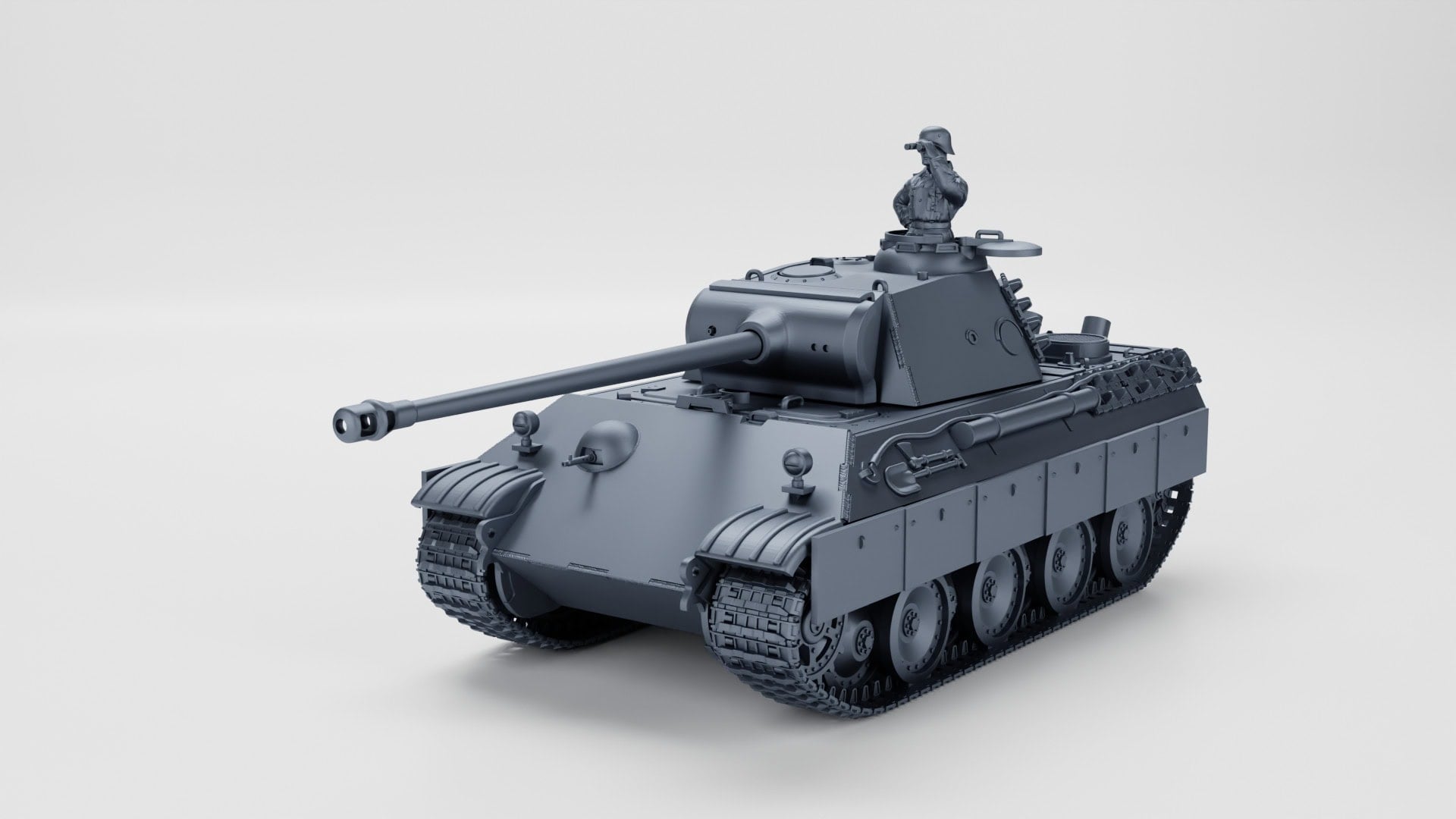 Panzer V Panther Ausf.G late with side skirts + 3 Tankmen (Germany, WW2 ...