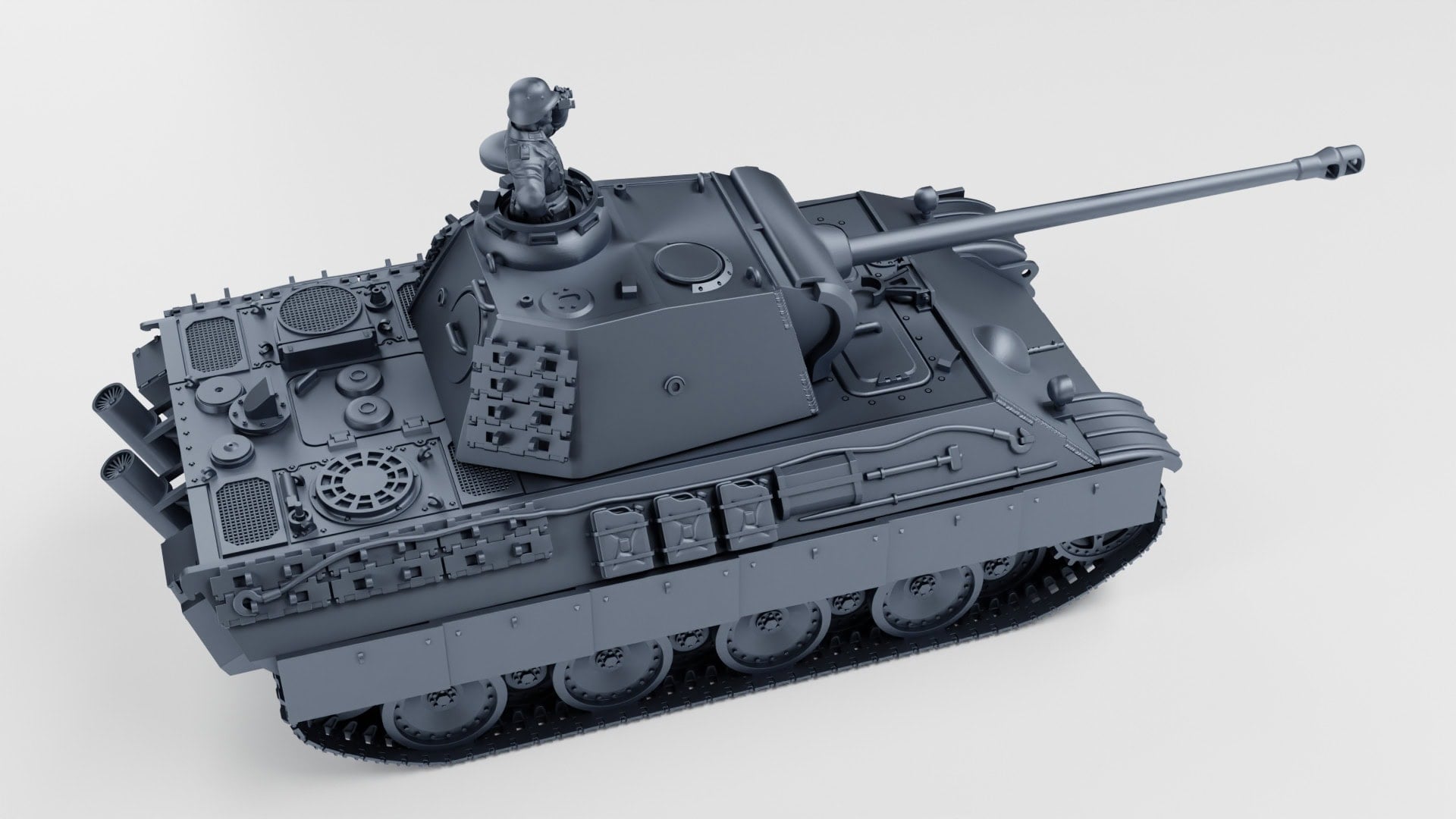 Panzer V Panther Ausf.G late with side skirts + 3 Tankmen (Germany, WW2 ...