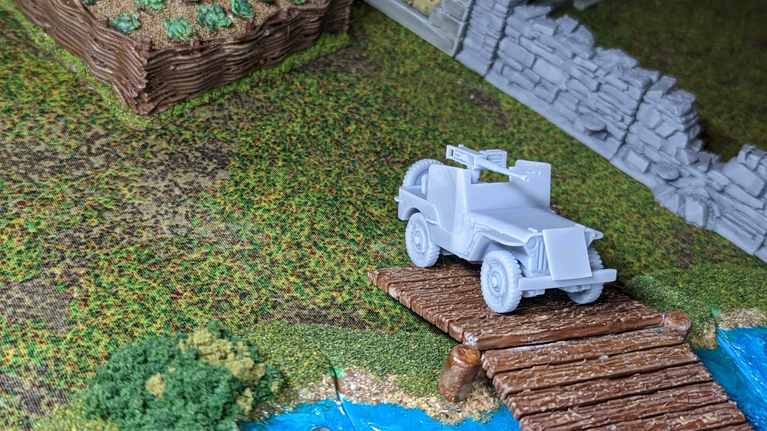 Armored Willys Jeep MB (Ford GPW, 4x4) with machine gun and twin ...