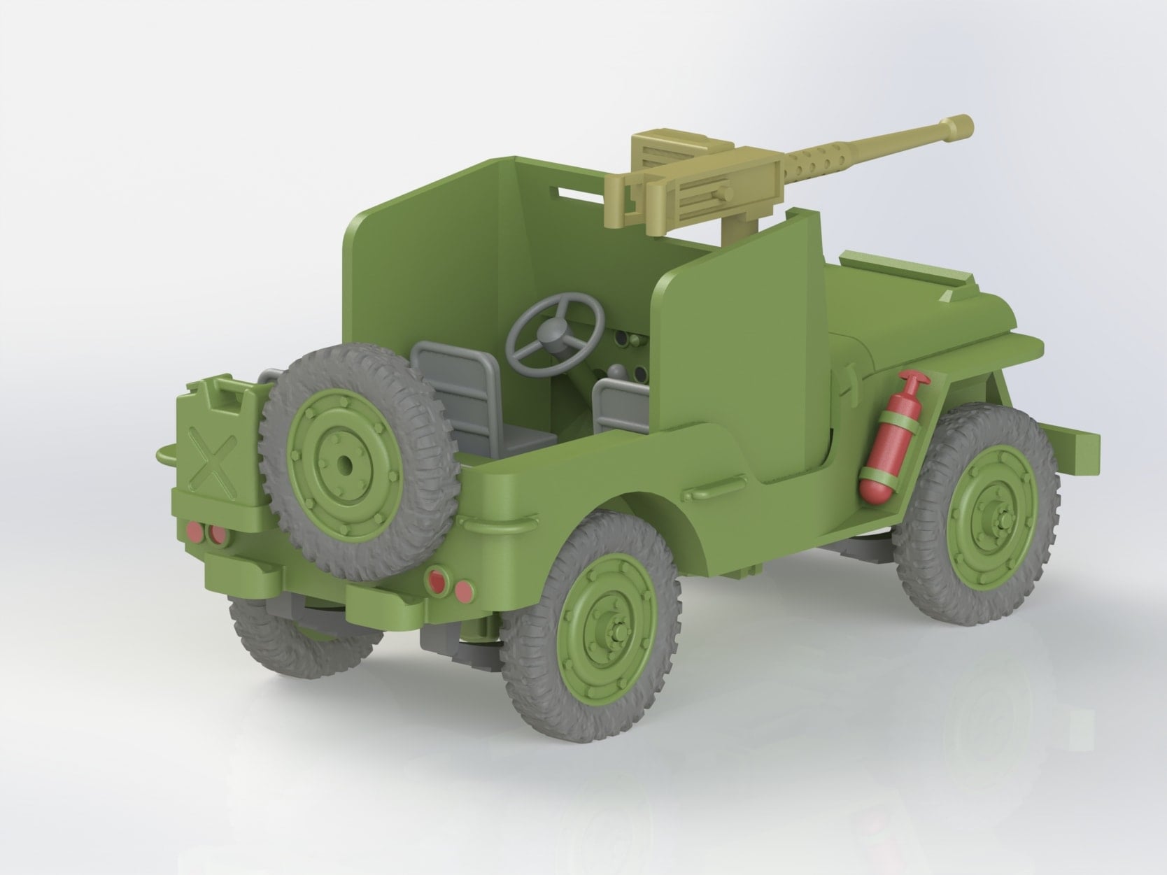 Armored Willys Jeep MB (Ford GPW, 4x4) with machine gun and twin ...
