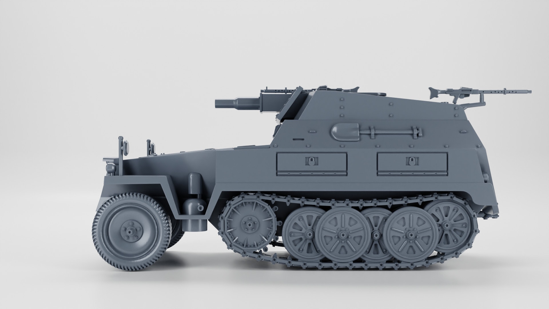 Half-track Sd.Kfz.250/8 Leichte Schützenpanzerwagen (7.5cm) + Crewmen ...