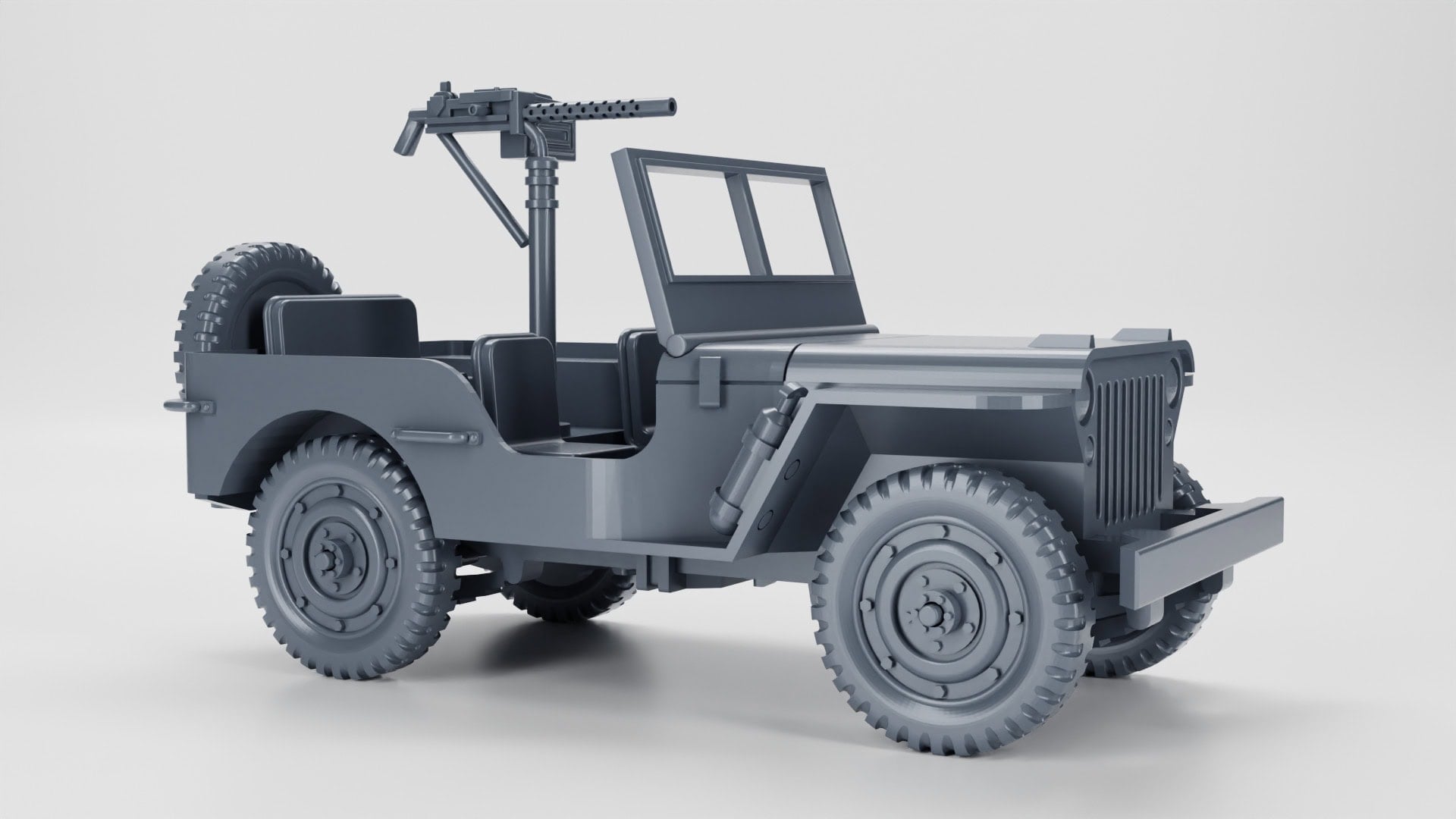 Willys Jeep MB with Cal.30 machine gun and 60mm mortar (US, WW2) by ...