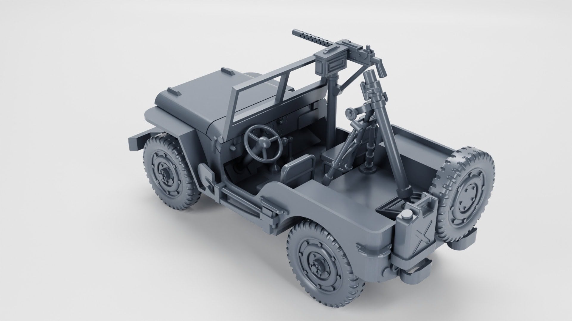 Willys Jeep MB with Cal.30 machine gun and 60mm mortar (US, WW2) by ...