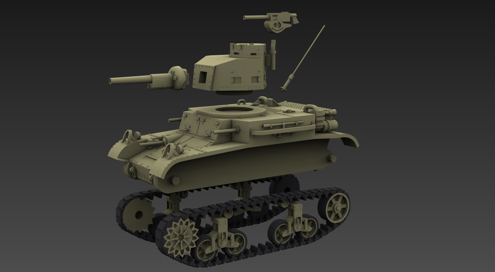 Light Tank M2A4 (USA, WW2) by Wargame3D - Wargaming3D