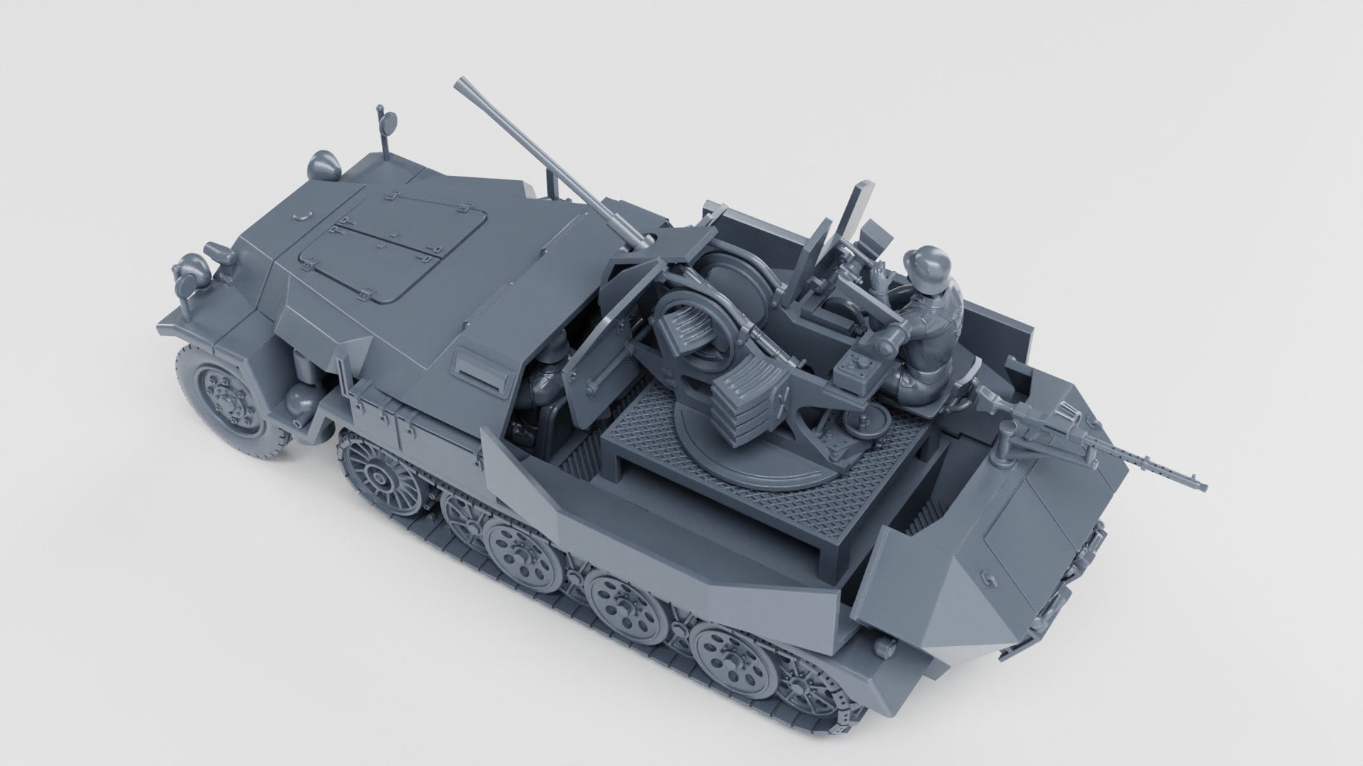 Half-track Sd.Kfz.251/17 Ausf.C with 2cm Flak 38 + Crewmen (Germany ...