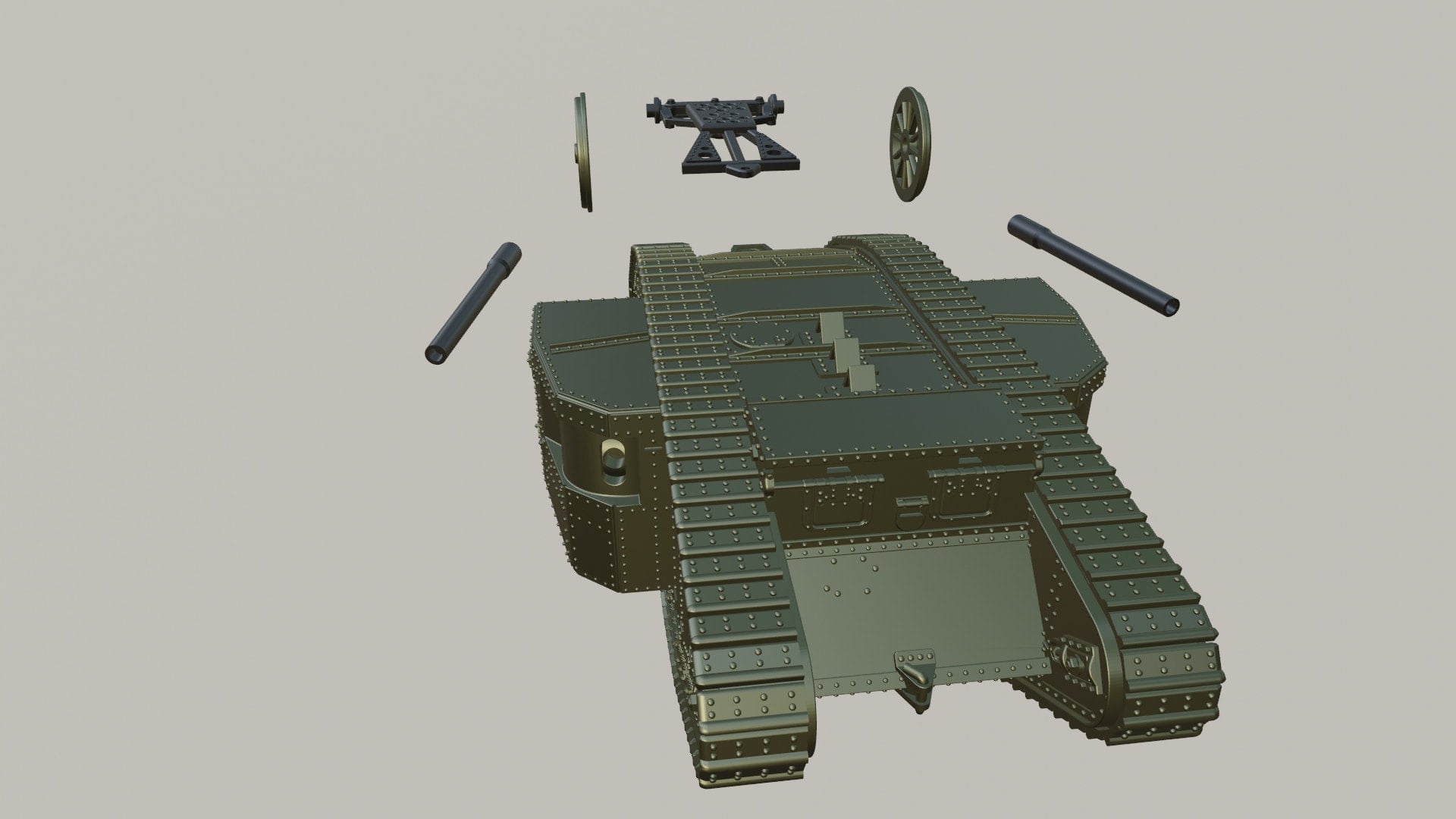 TANK MARK I (WW1, British Empire, 1916) by Wargame3D - Wargaming3D