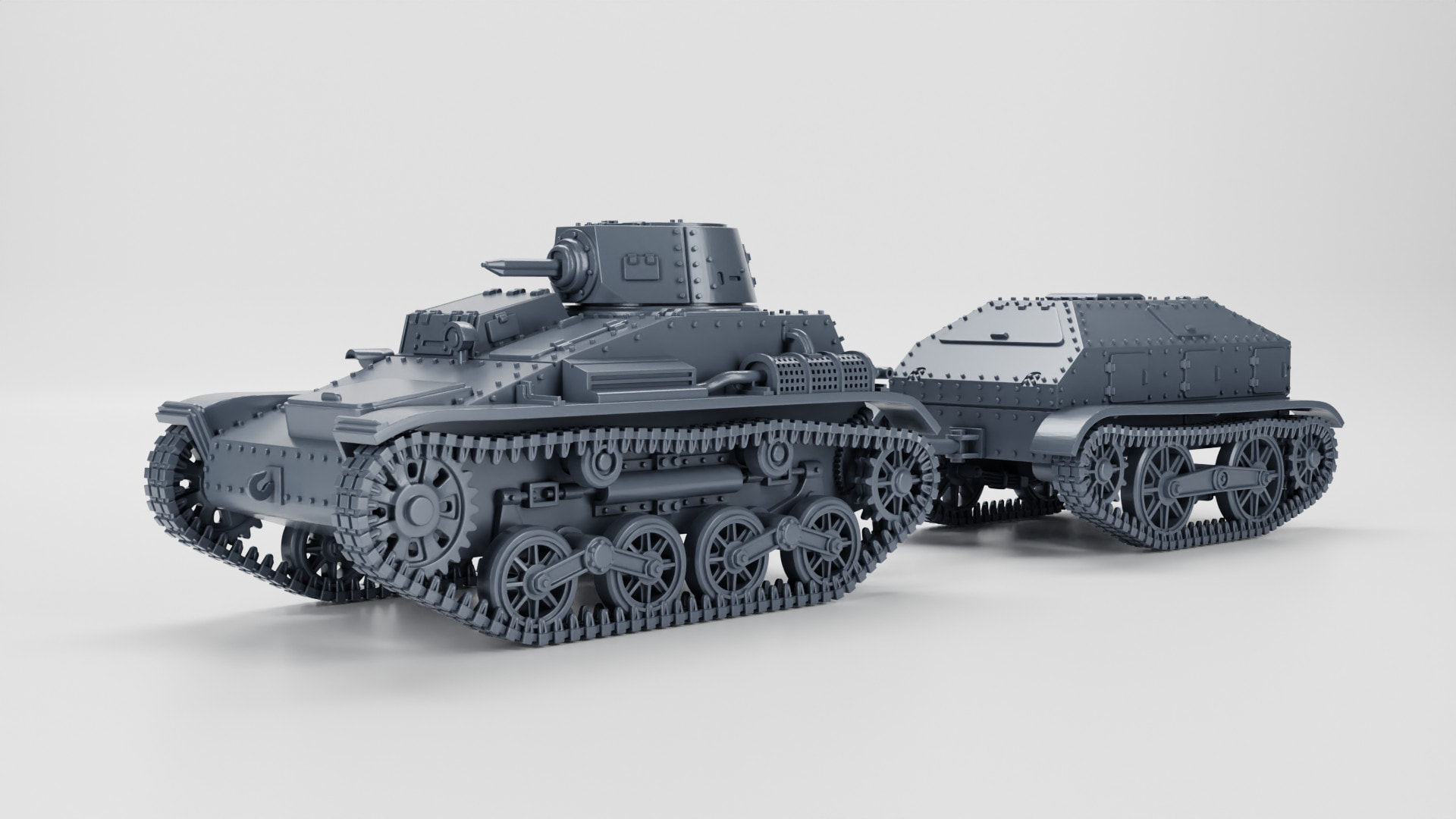 Type 94 Tankette (early) + Trailer + 2 Tankmen (Japan, WW2) by ...