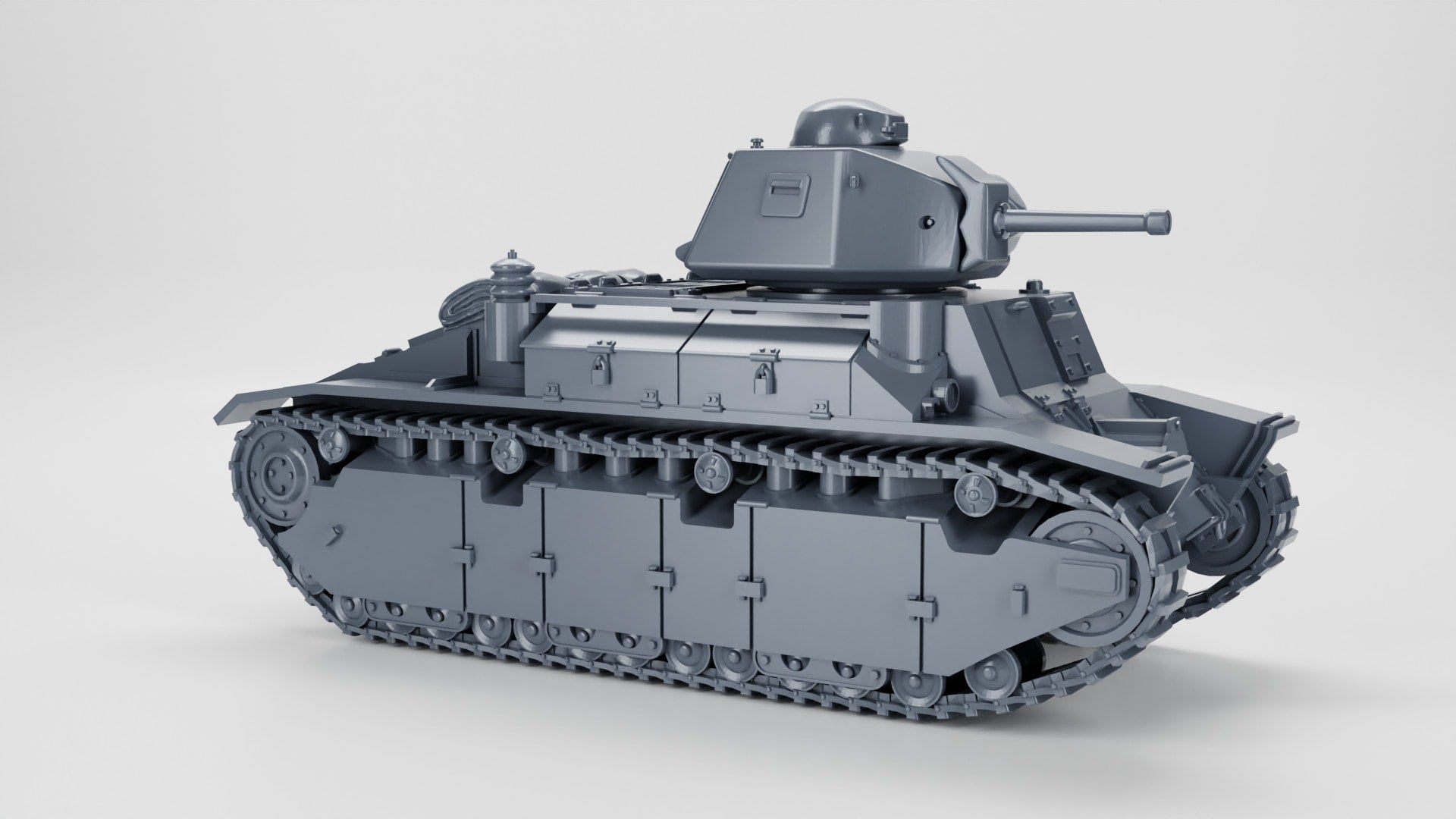 Renault D2 model 1938 with APX-4 turret (France, WW2) by Wargame3D ...